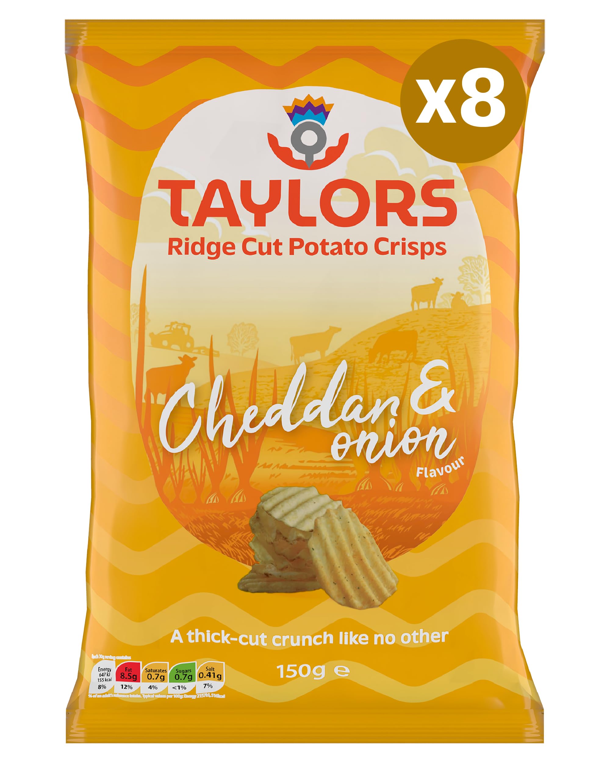 Ridge Cut Crisps Multipack by Taylors Snacks | Mature Cheddar & Onion ...