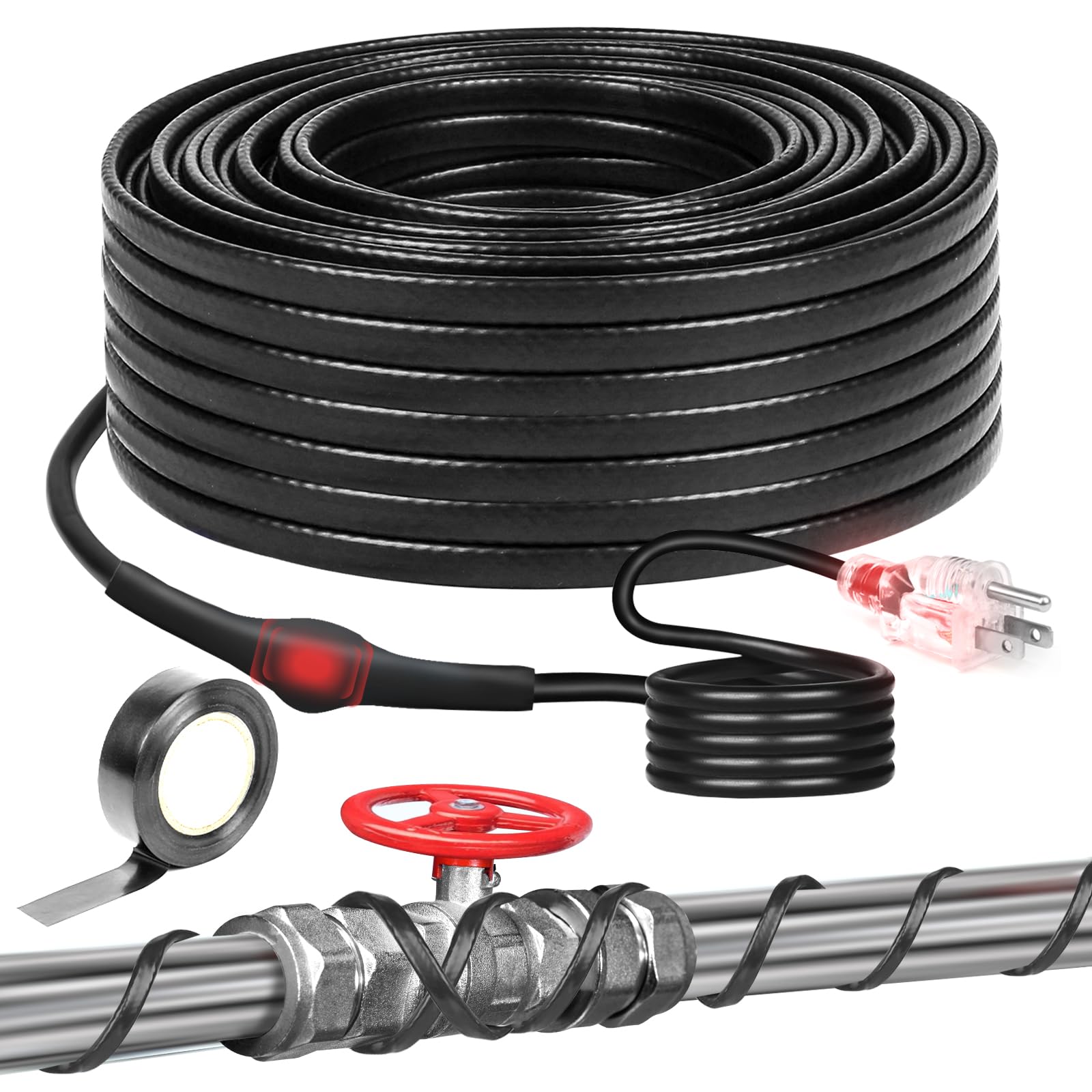 Snapklik.com : 3FT160FT Heat Tape For Water Pipes, -40F Deicing Heat ...
