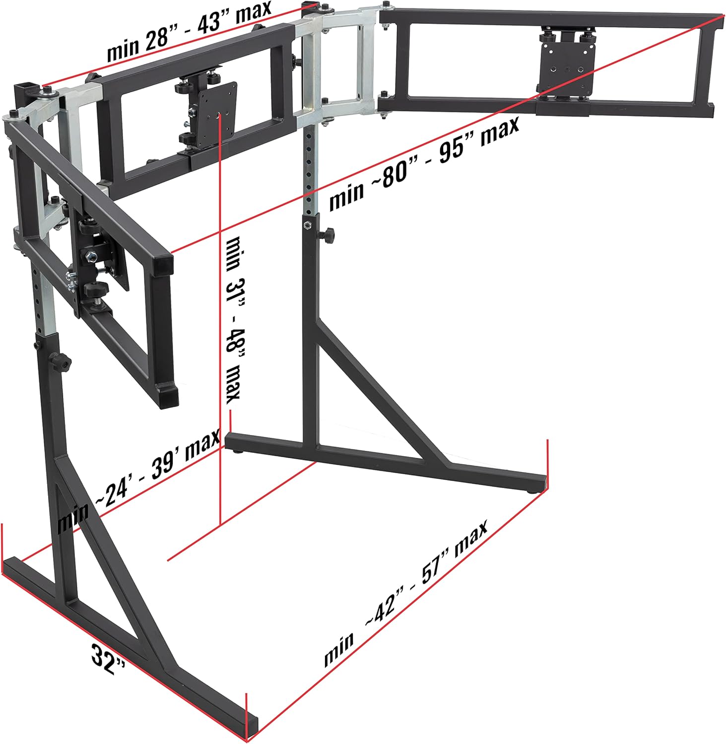 Triple Monitor Floor Stand GEN2 for Racing and Philippines | Ubuy