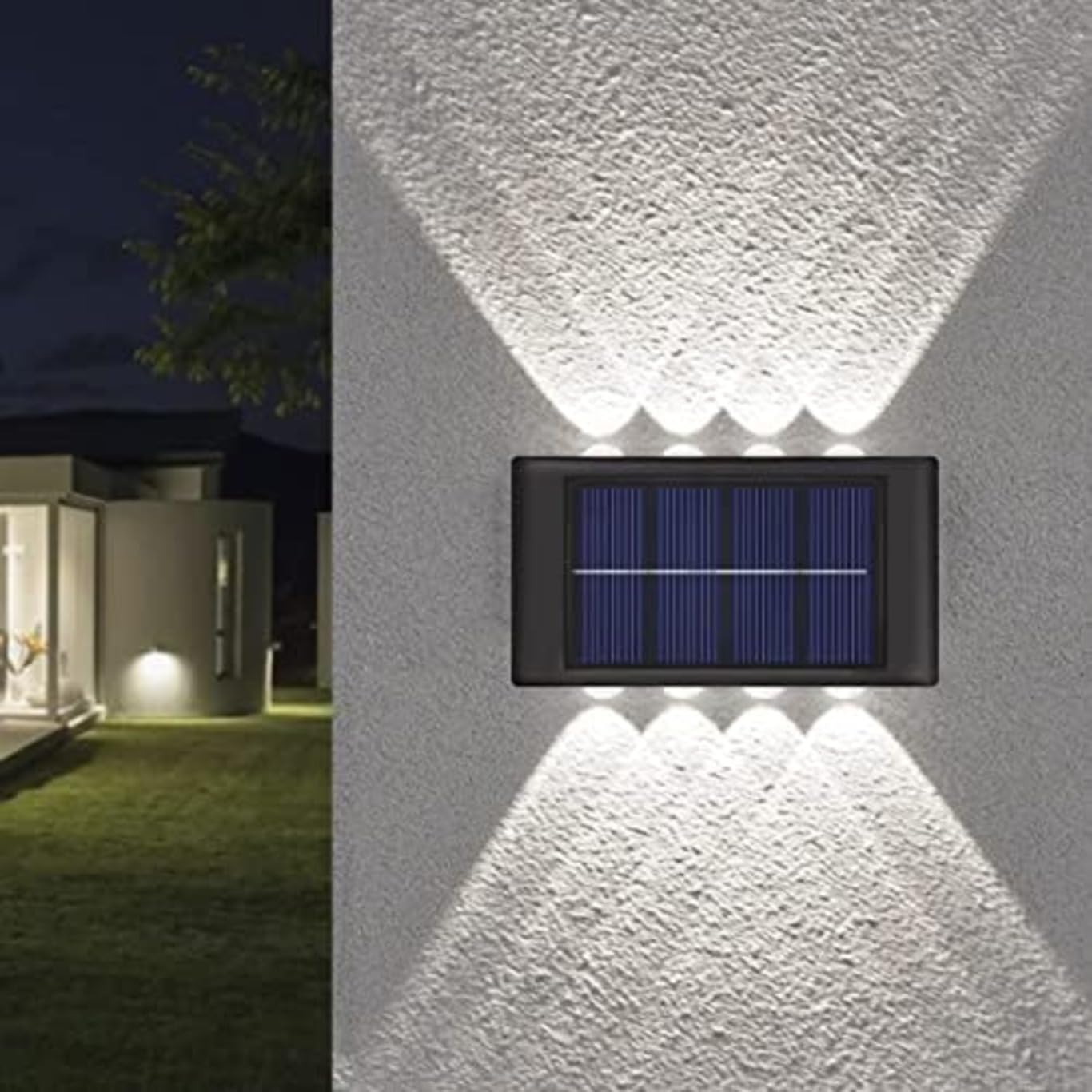 Buy FOX & FERN Led Solar Deck Lights Outdoor Solar Powered Wall Lamp Up ...