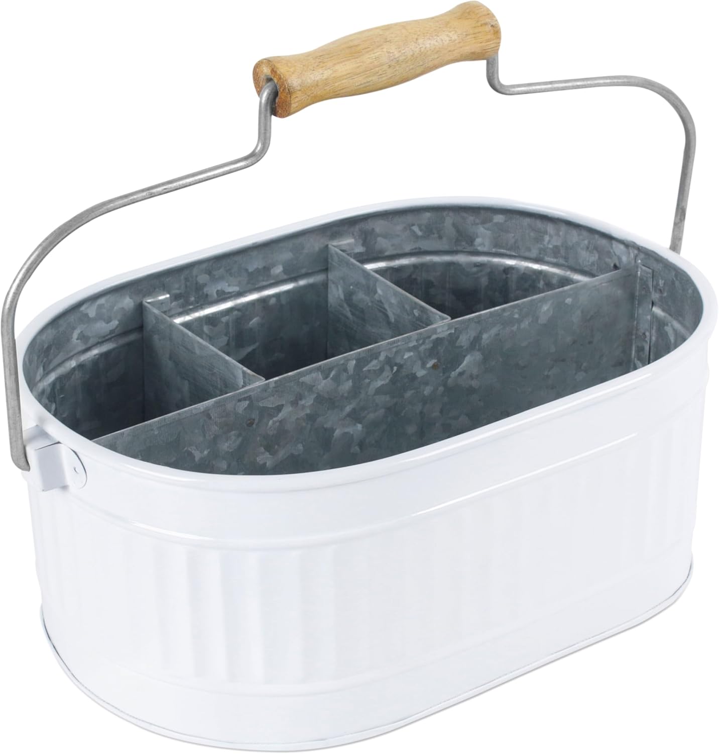 Amazon.com: Alpha Living Home Rustic Farmhouse Galvanized Utensil Caddy ...