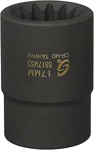 Sunex 5517MSS #5 Spline Drive 17mm Double Square Impact Socket : Buy ...