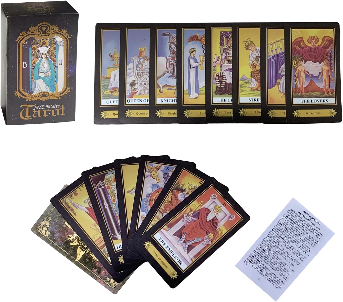 Amazon.com: SUNHHX Tarot Cards, 78 Classic Original Tarot Cards Deck with English Instructions ...