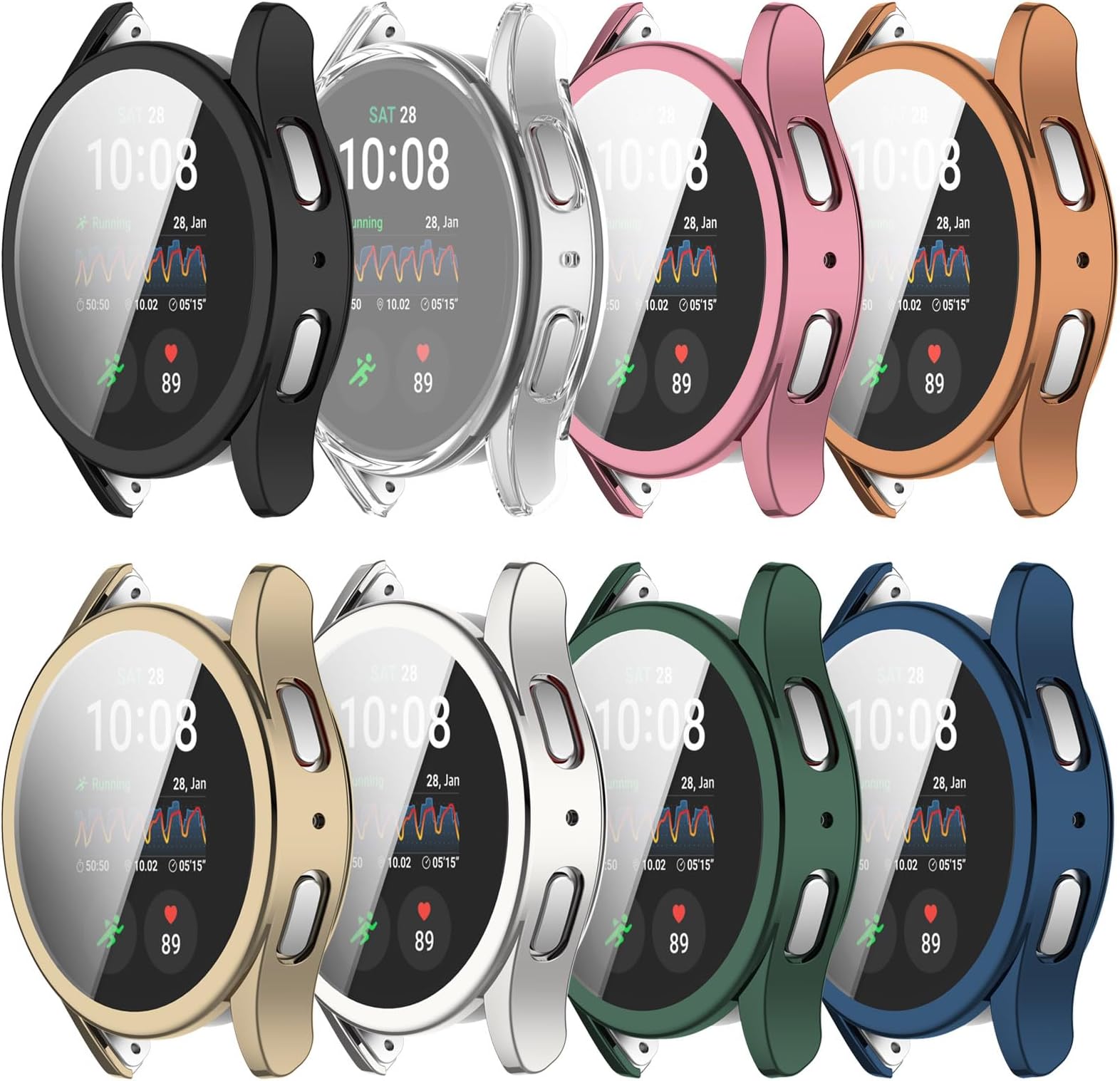 Amazon.com: RuenTech 8-Pack Case for Samsung Galaxy Watch 7 Case 44mm ...
