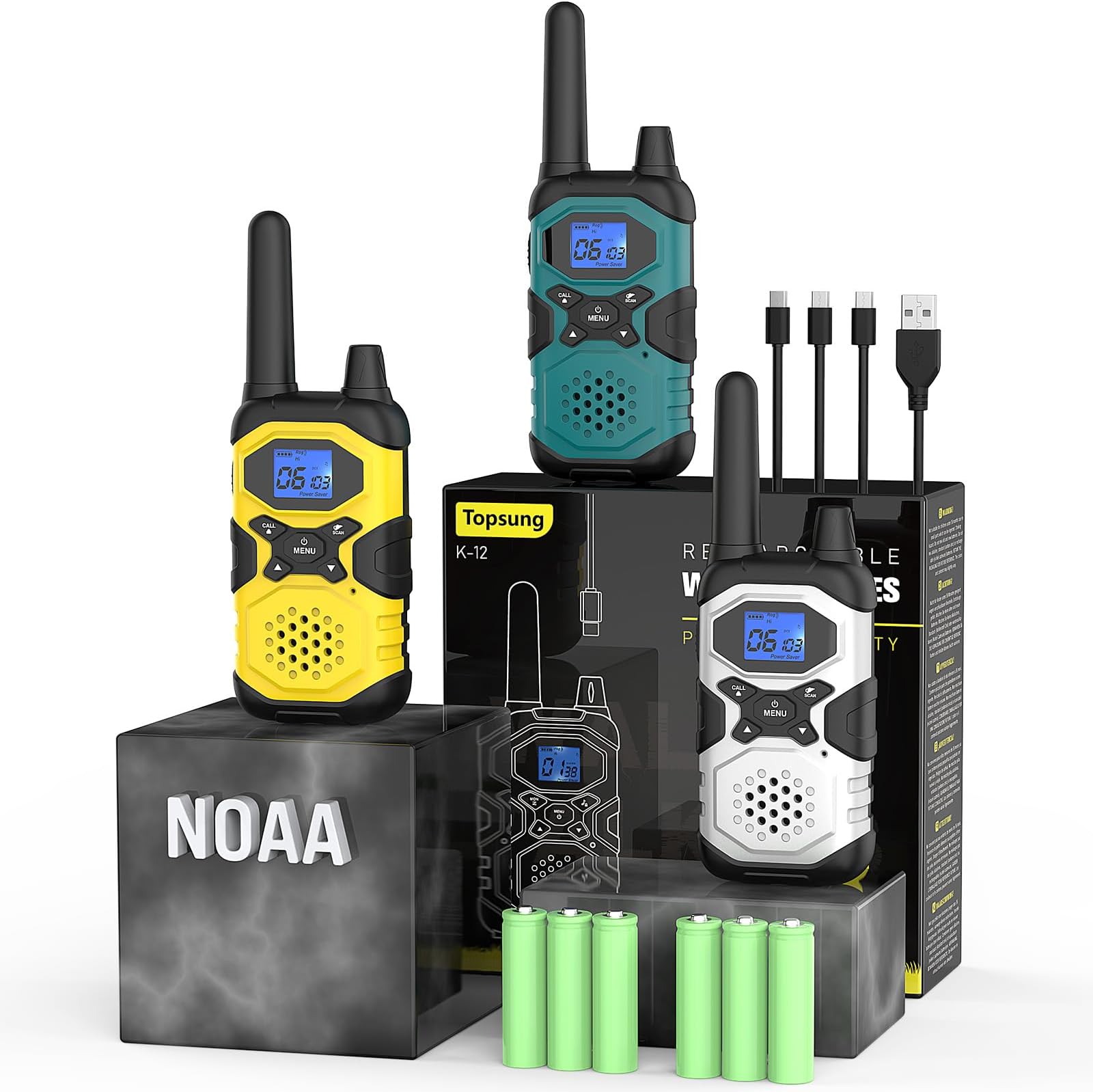Amazon.com: ALIESTFDNO 5Miles Long Range Walkie Talkies, Rechargeable ...