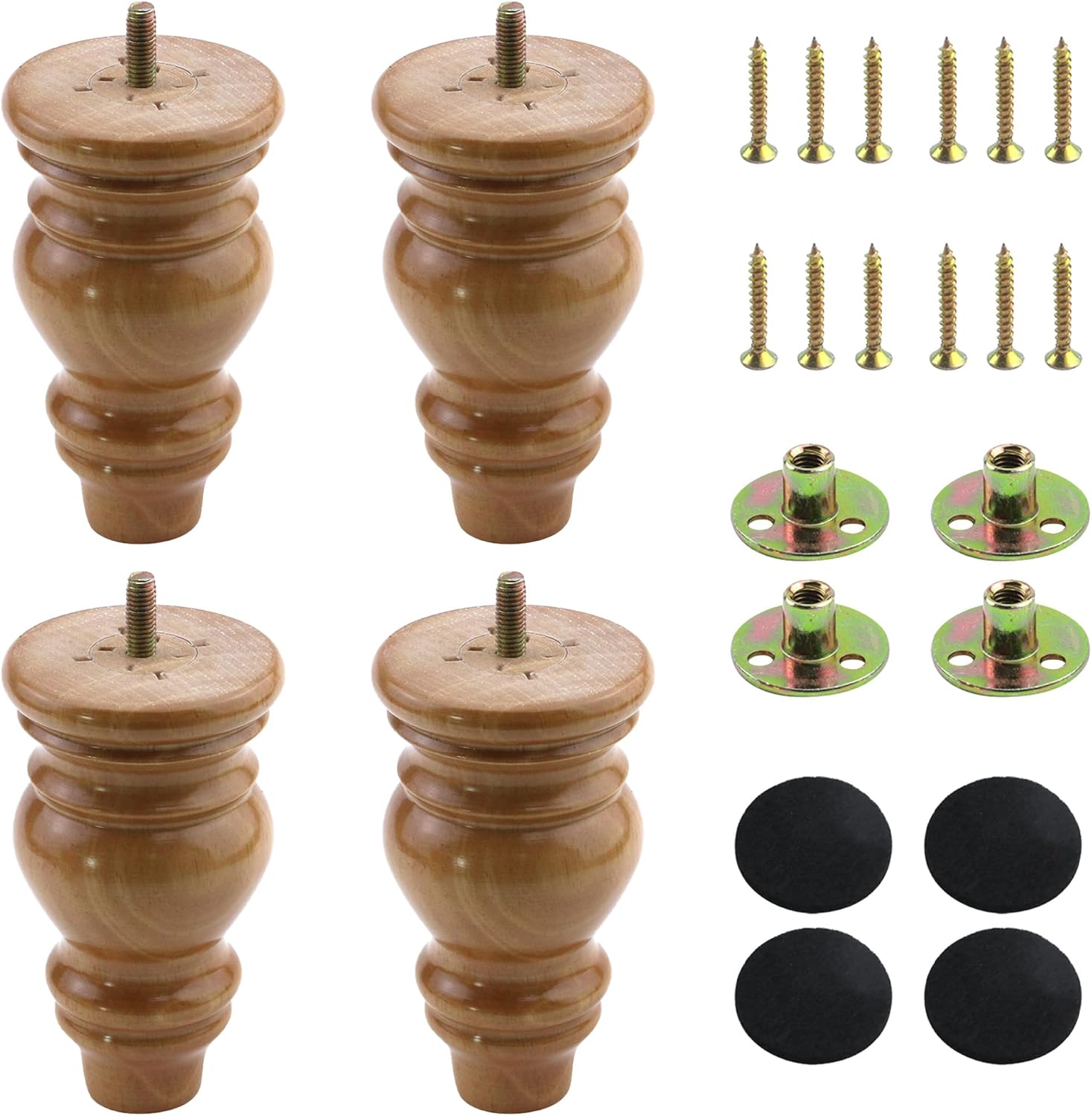 Amazon.com: Savagrow 4Pcs Couch Legs Wood Furniture Feet Leveler 5 ...