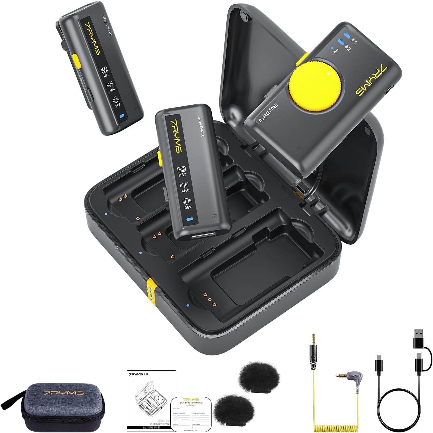 Amazon.com: 7RYMS iRay DW10 Wireless Lavalier Microphone for iPhone ...