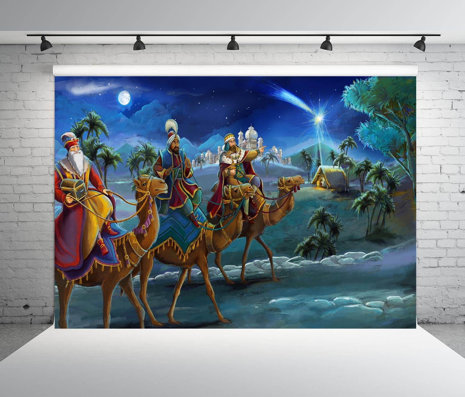 Nativity Poster BELECO 7x5ft Fabric Nativity Scene Backdrop Christmas ...
