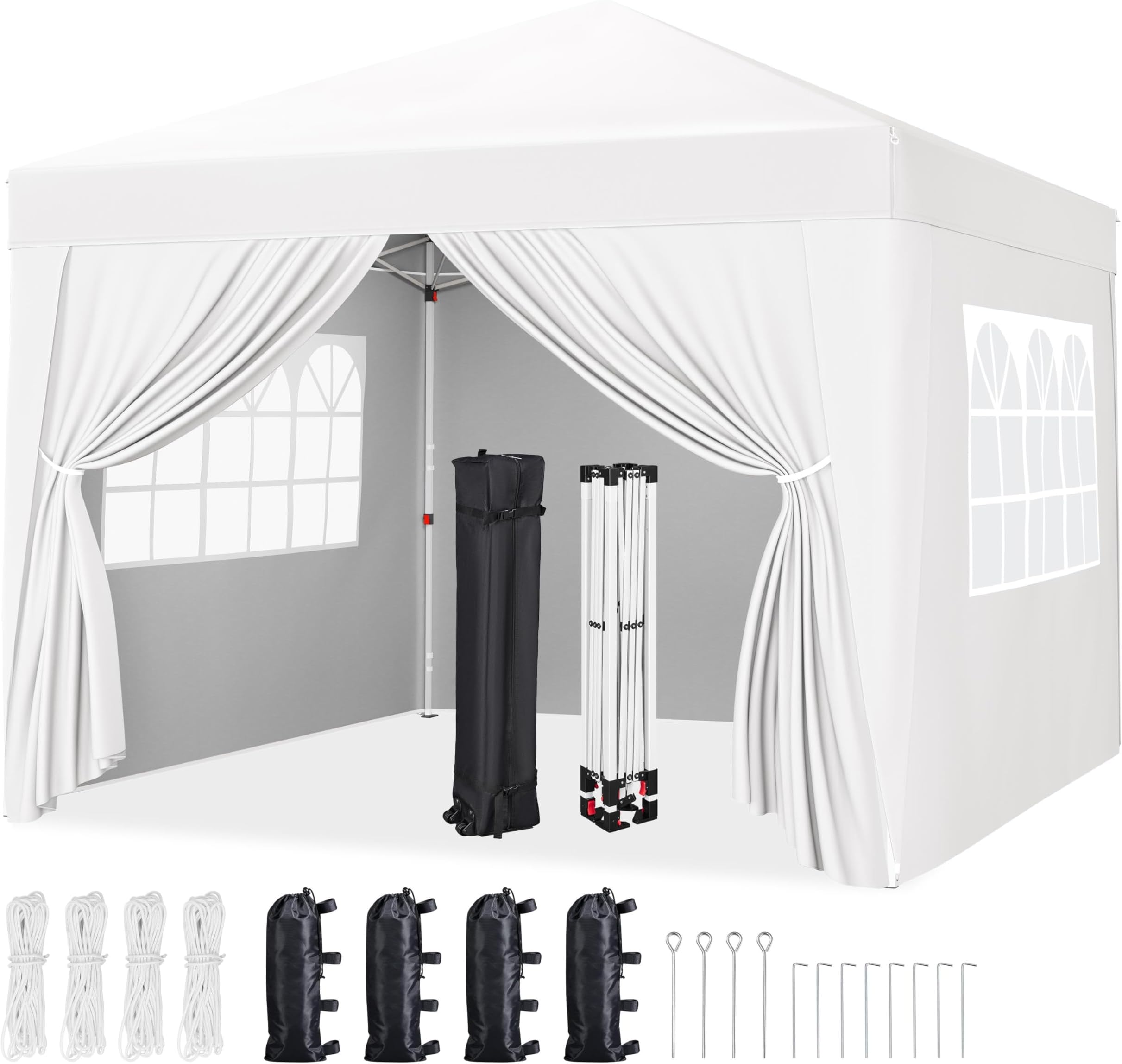 Amazon.com: VEVOR 10x10 FT Pop up Canopy with Removable Sidewalls ...