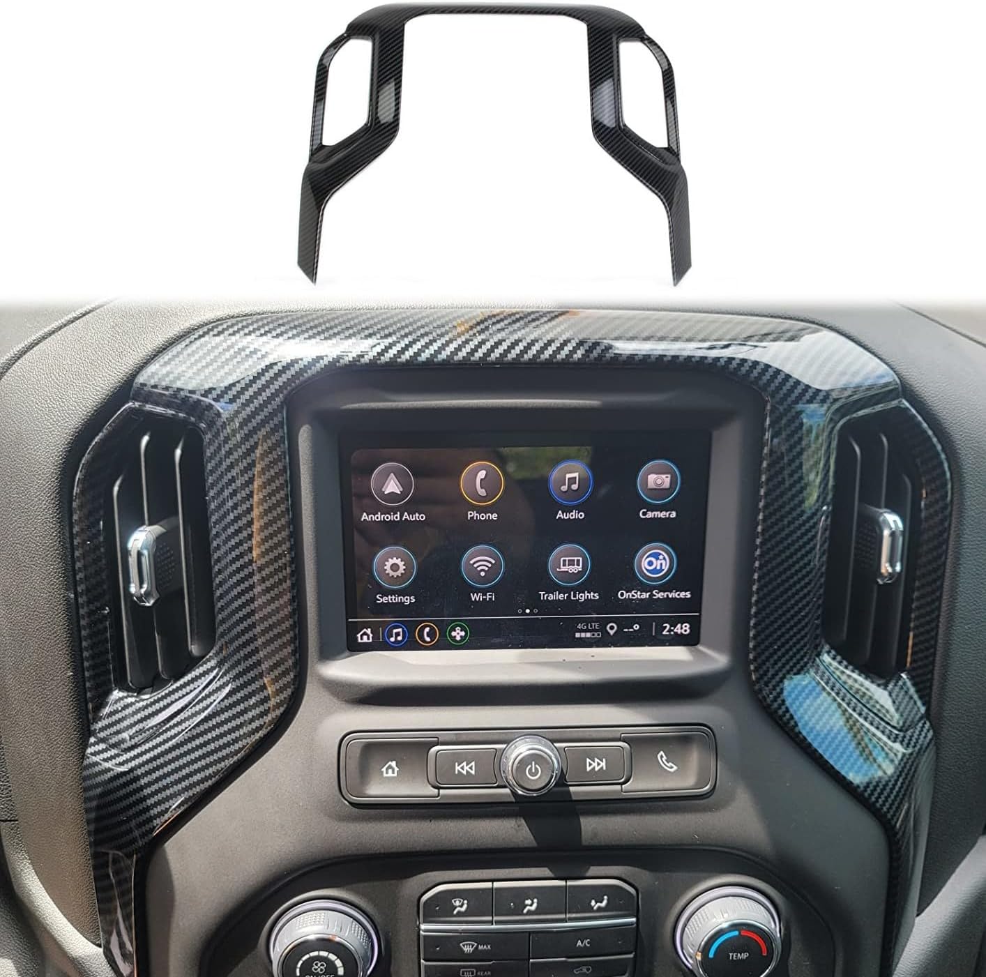 Amazon.com: ruihe ‌Carbon Fiber Color Radio & Navigation Control Panel ...
