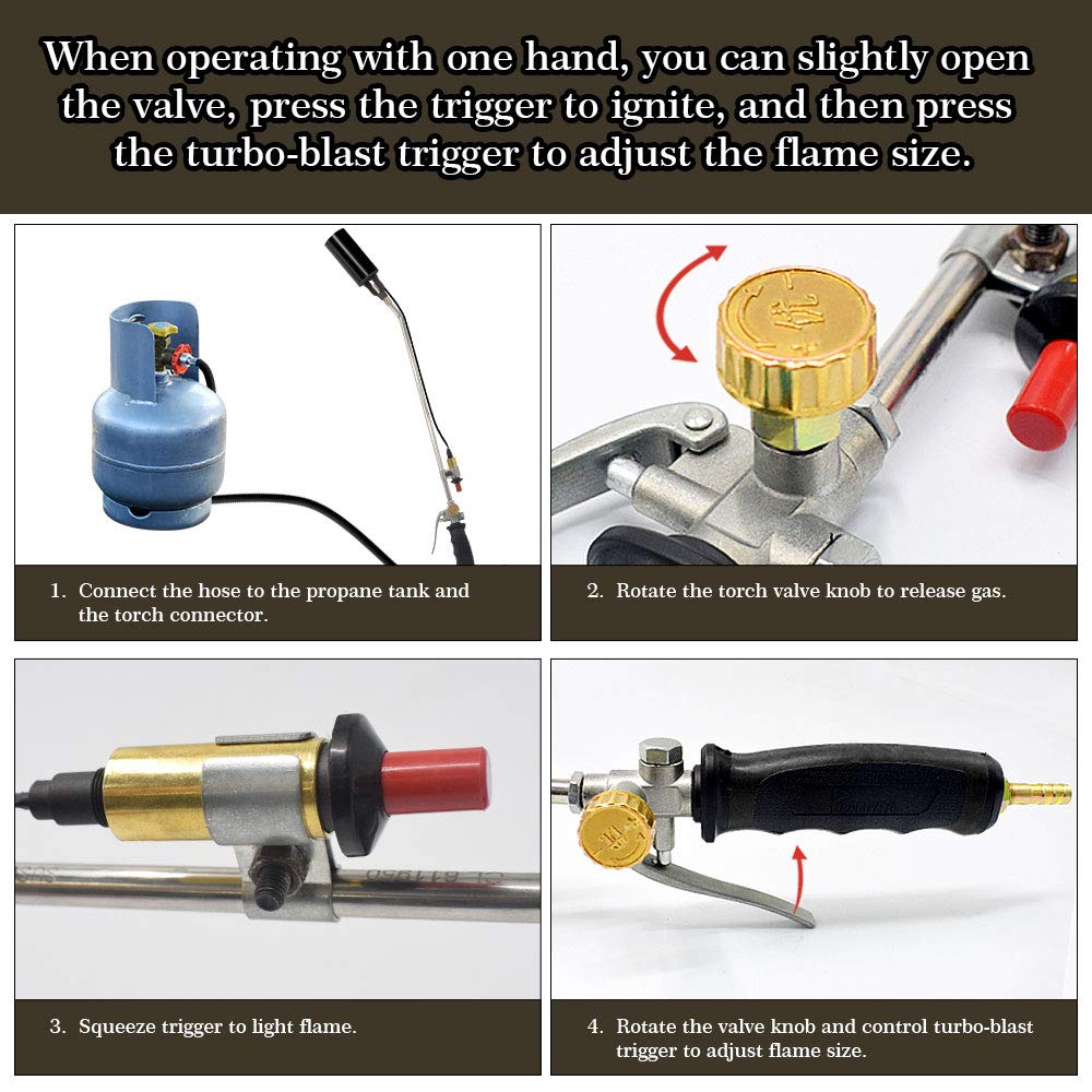TOAUTO Propane Torch Weed Burner Torch Double Switch with Push Button ...