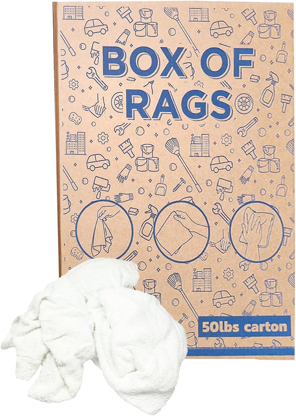 Amazon.com: SupremePlus Recycled White Terry Towel Rags - Shop Bulk ...