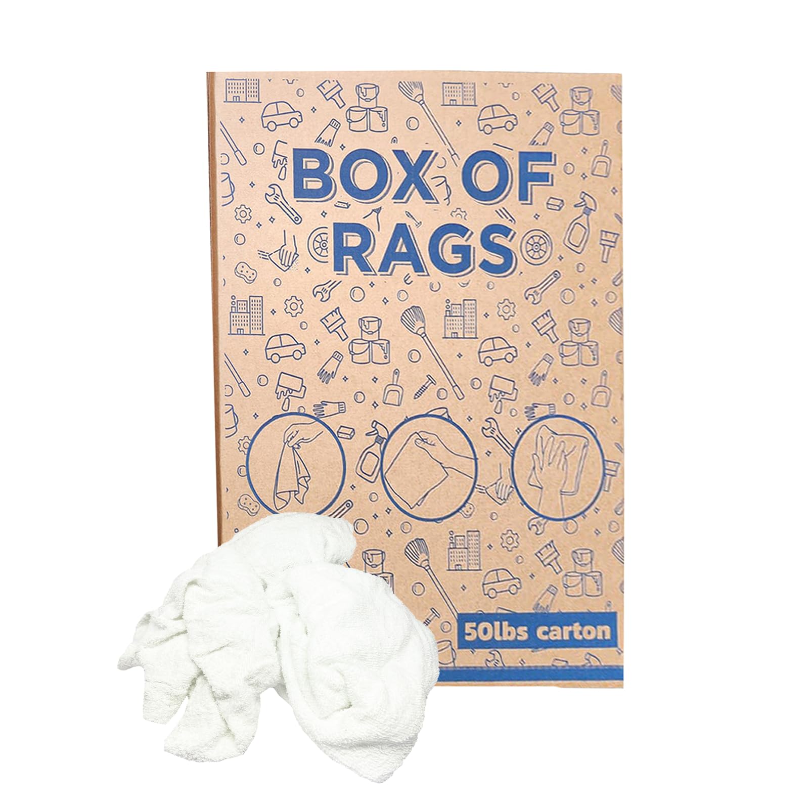 Amazon.com: SupremePlus Recycled White Terry Towel Rags - Shop Bulk ...