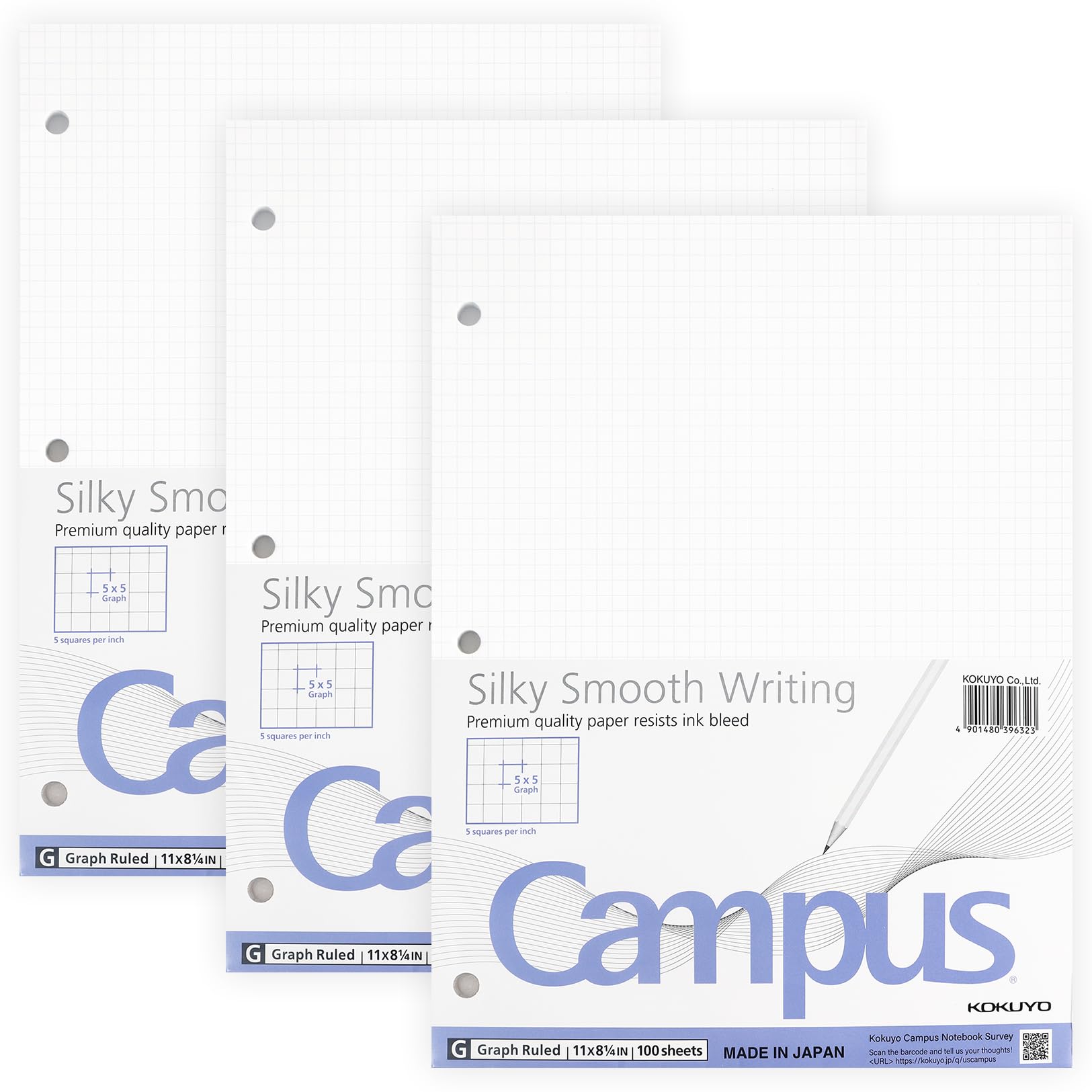 Snapklik.com : KOKUYO 5x5 Graph Paper, 825x11 Inches Loose Leaf Paper ...