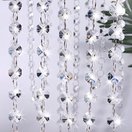 Amazon.com: 99ft Acrylic Crystal Garland Strands - Hanging Chandelier ...