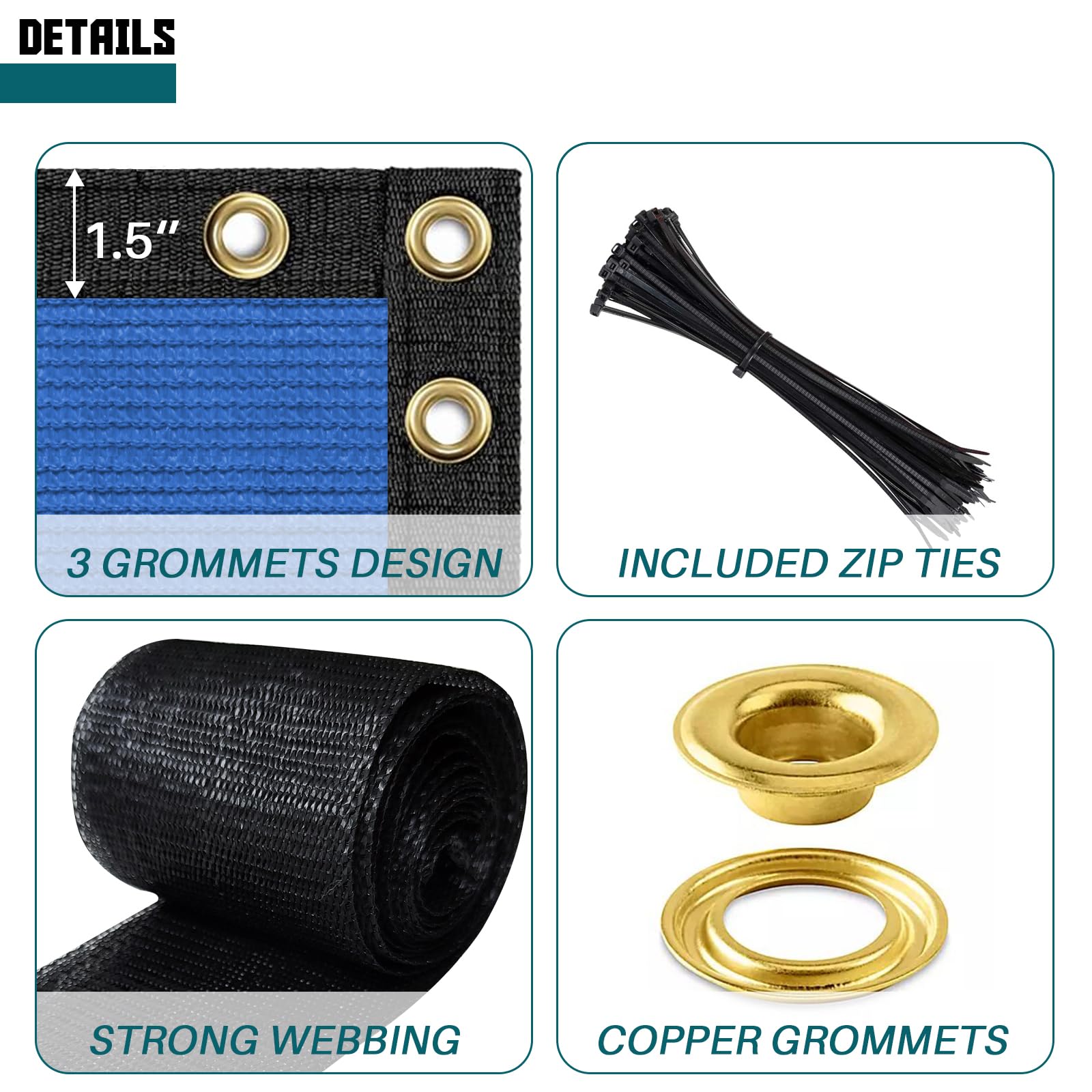 Snapklik.com : Privacy Fence Screen Blue 6 X 50 For Patio Garden Heavy ...