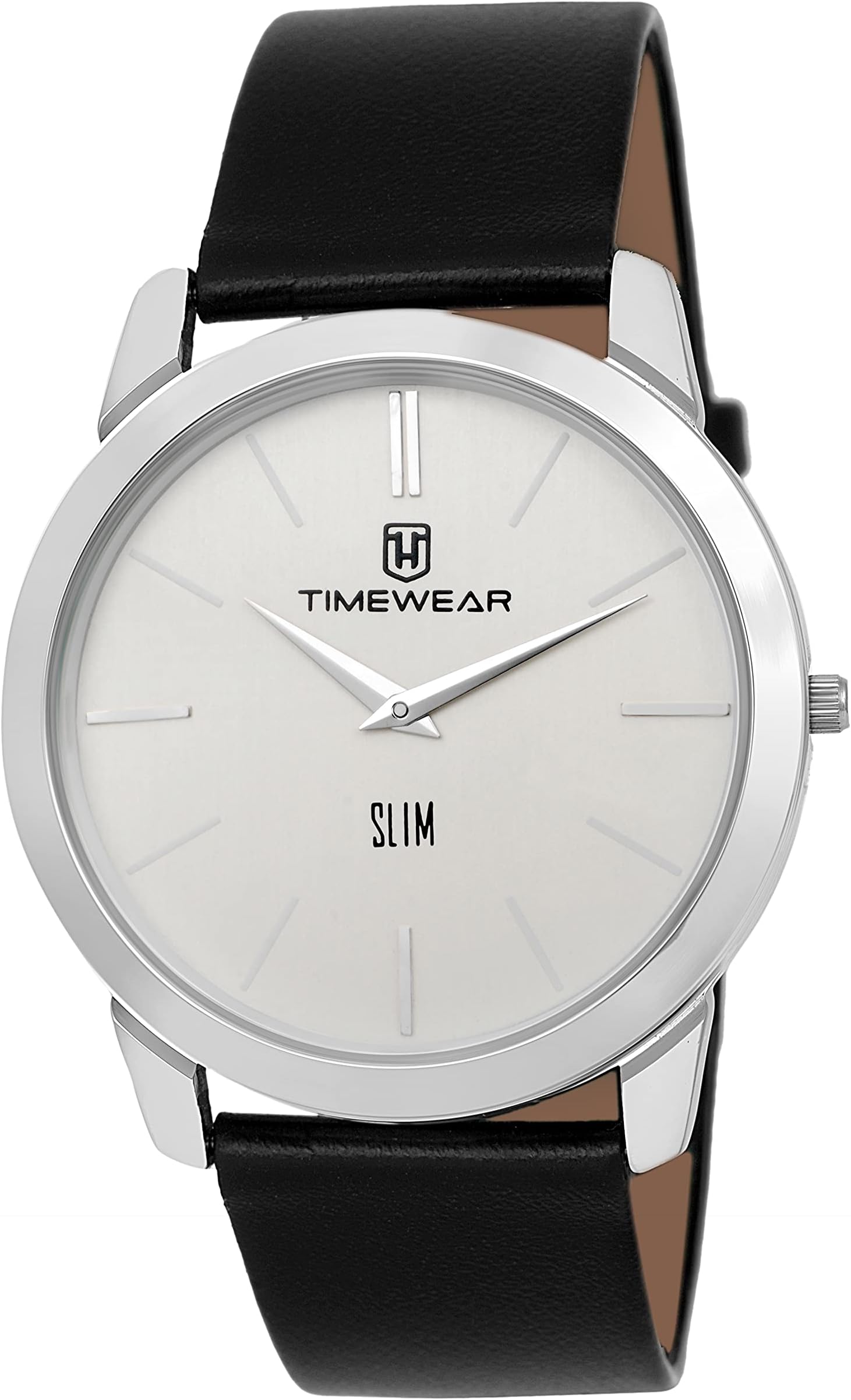 TIMEWEAR Analog Slim Two Hands Black Dial Leather Strap Watch for Men ...