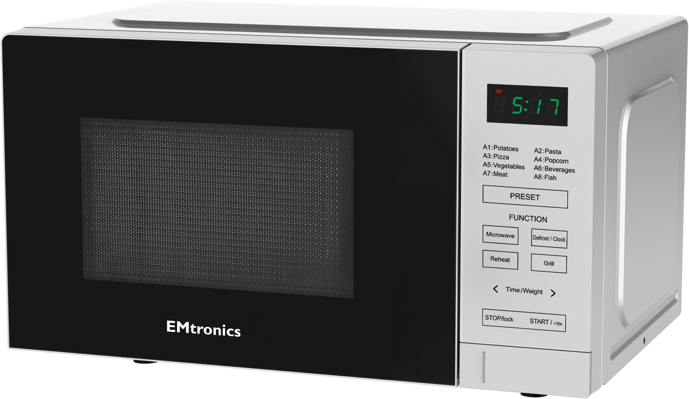 EMtronics 20 Litre 700W Digital Microwave with 800w Grill, 10 Power ...