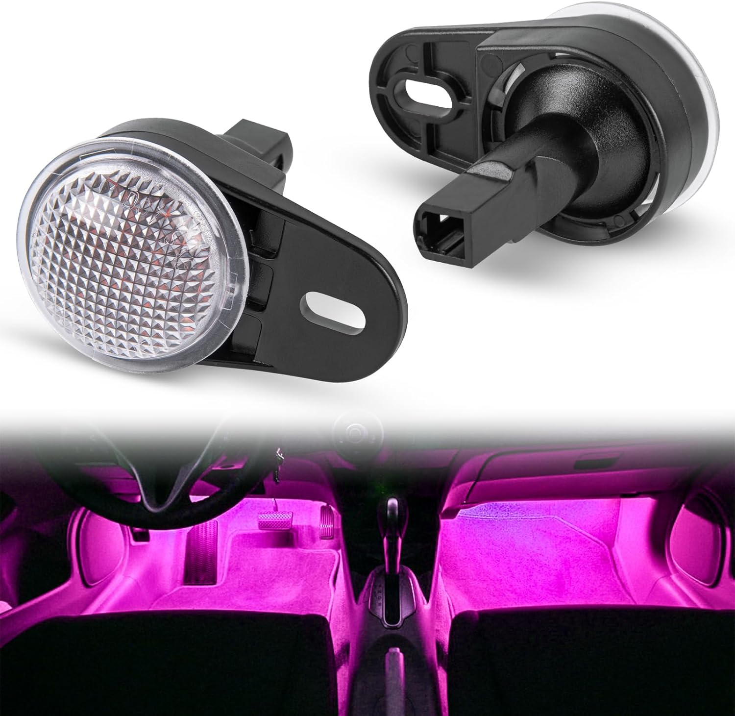 POPMOTORZ Pink Purple LED Interior Courtesy Light Footwell Lights Under ...
