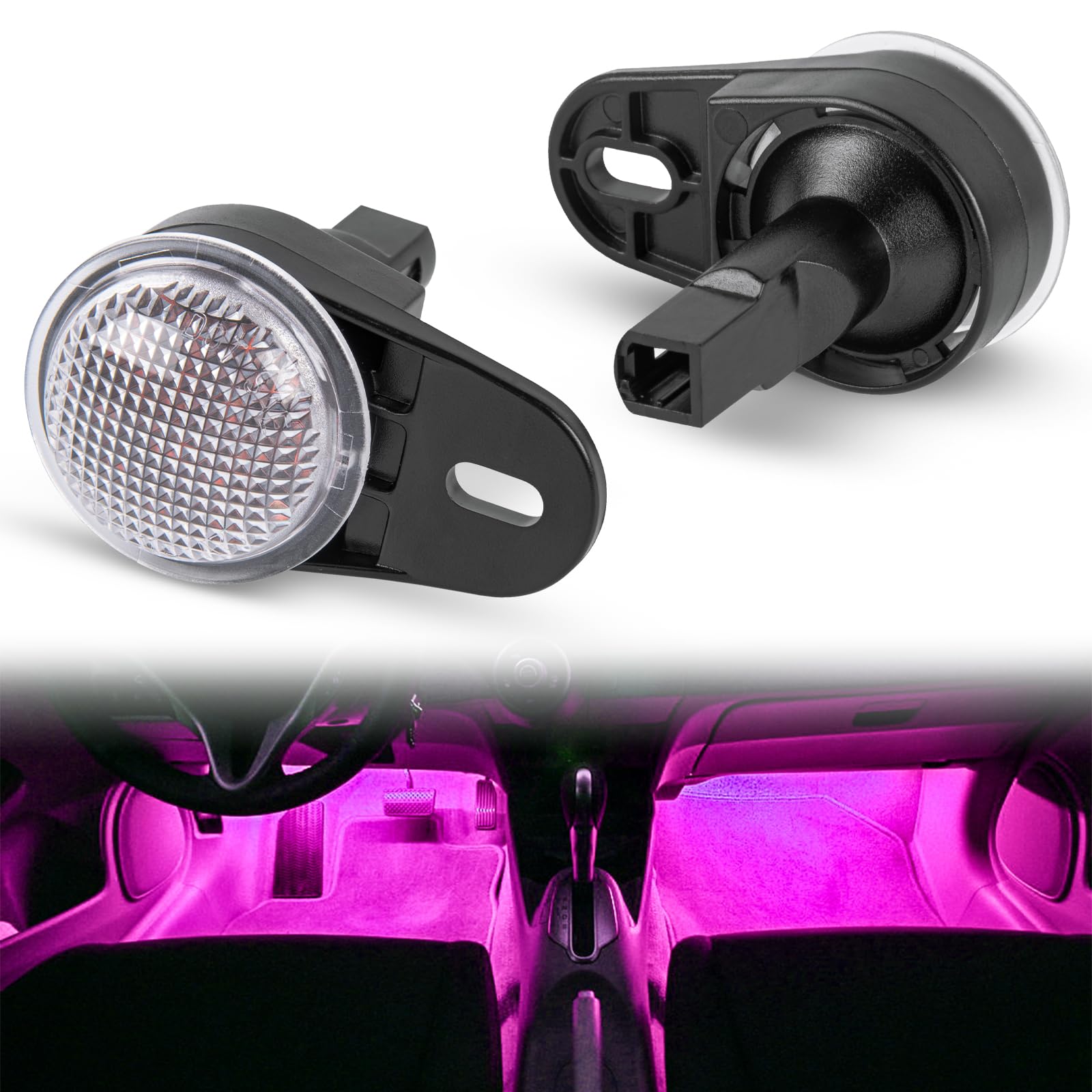 POPMOTORZ Pink Purple LED Interior Courtesy Light Footwell Lights Under ...
