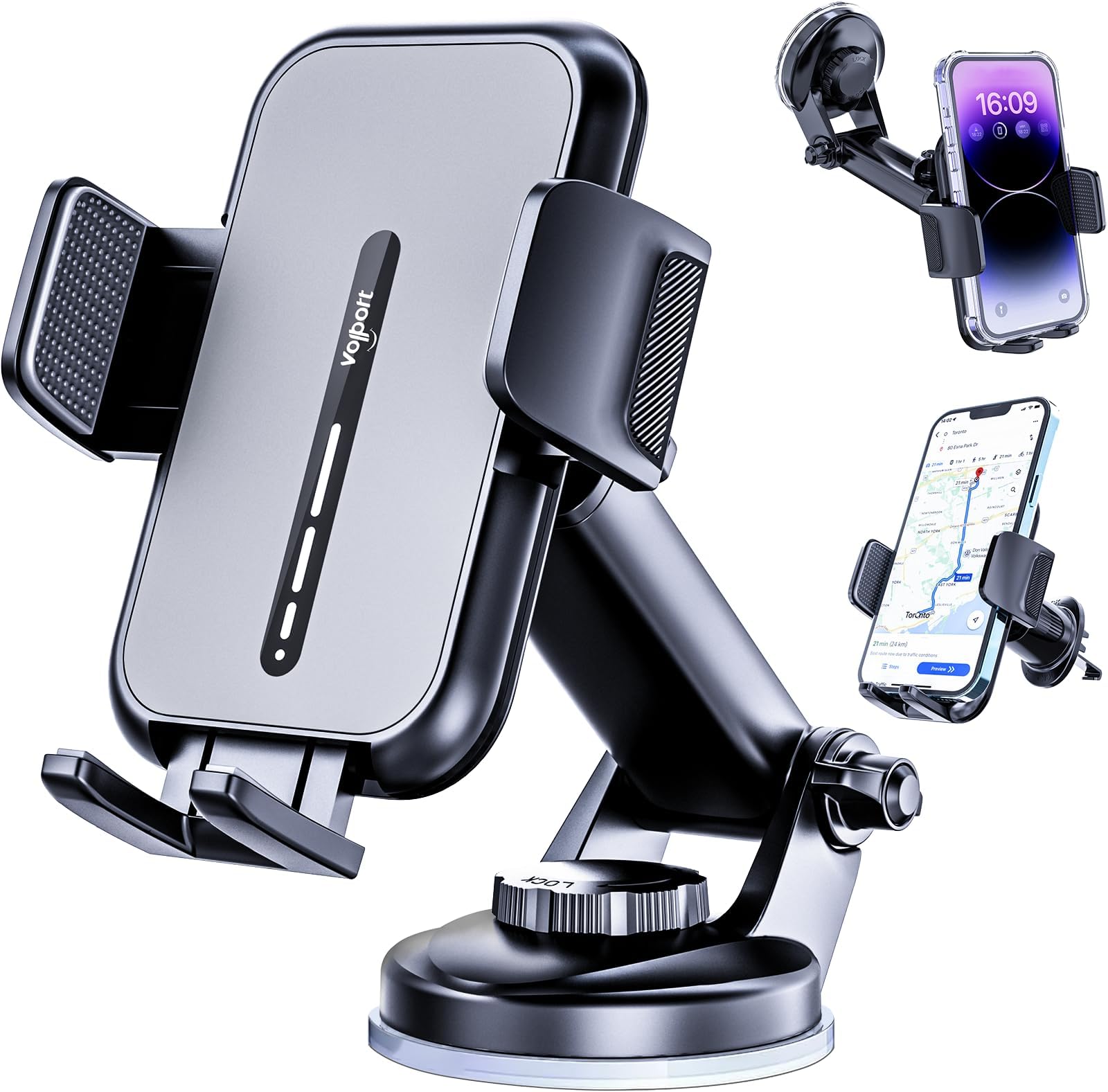 Amazon.com: volport Cell Phone Mount for Car [Universal for iPhone ...