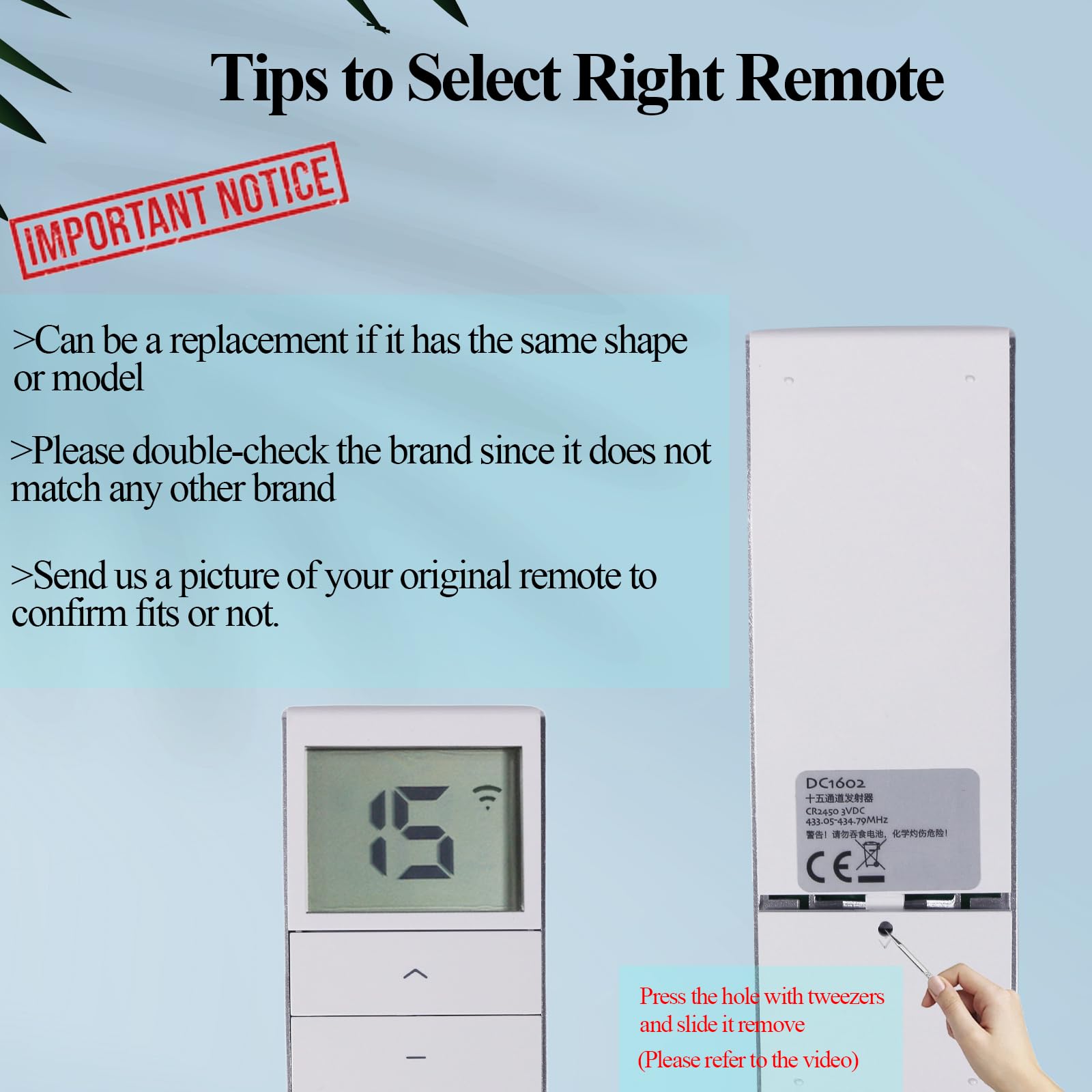 Snapklik.com : #DC1602 15 Channel Motorized Blind Remote Controller