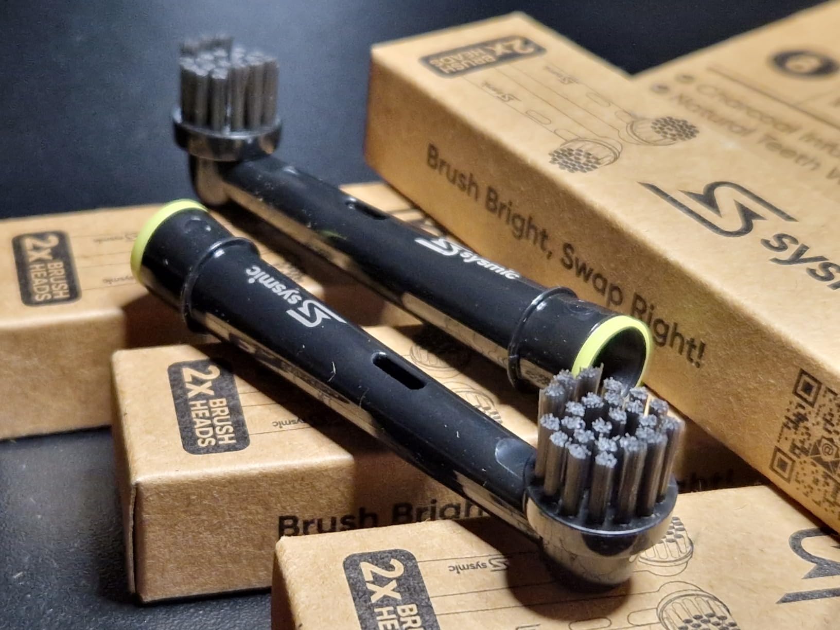 8 x Recyclable Toothbrush Heads - Oral B Compatible Charcoal Toothbrush ...