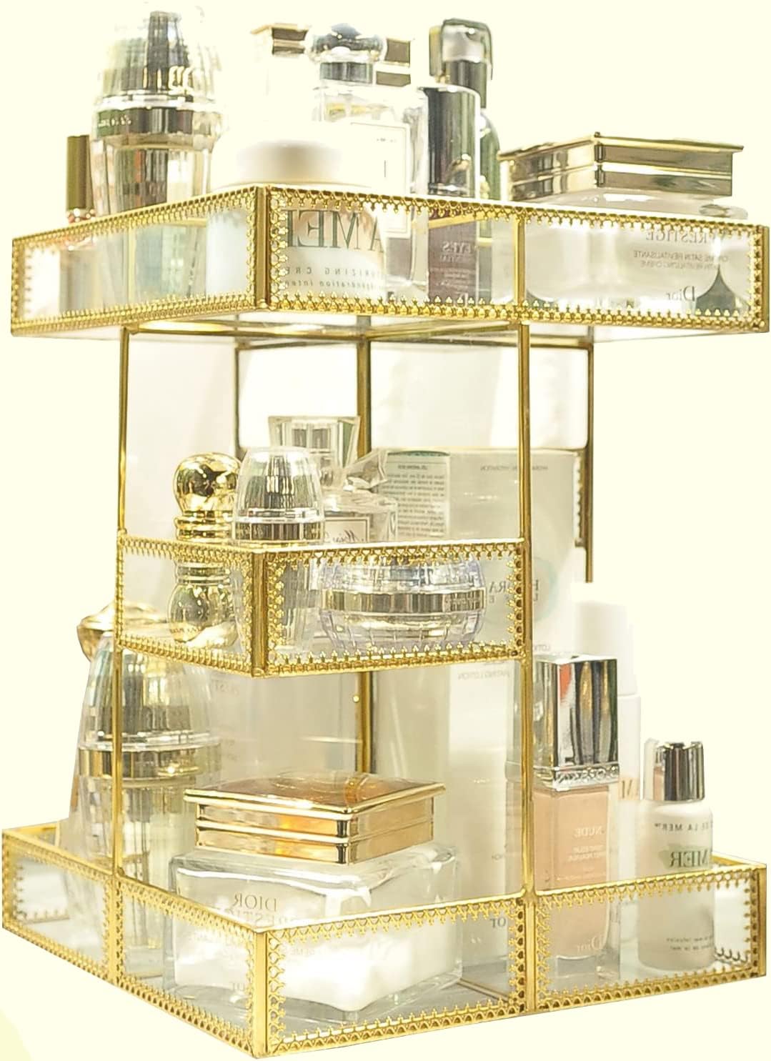 Amazon.com: Rotating Makeup Organizer, Antique Glass Countertop ...