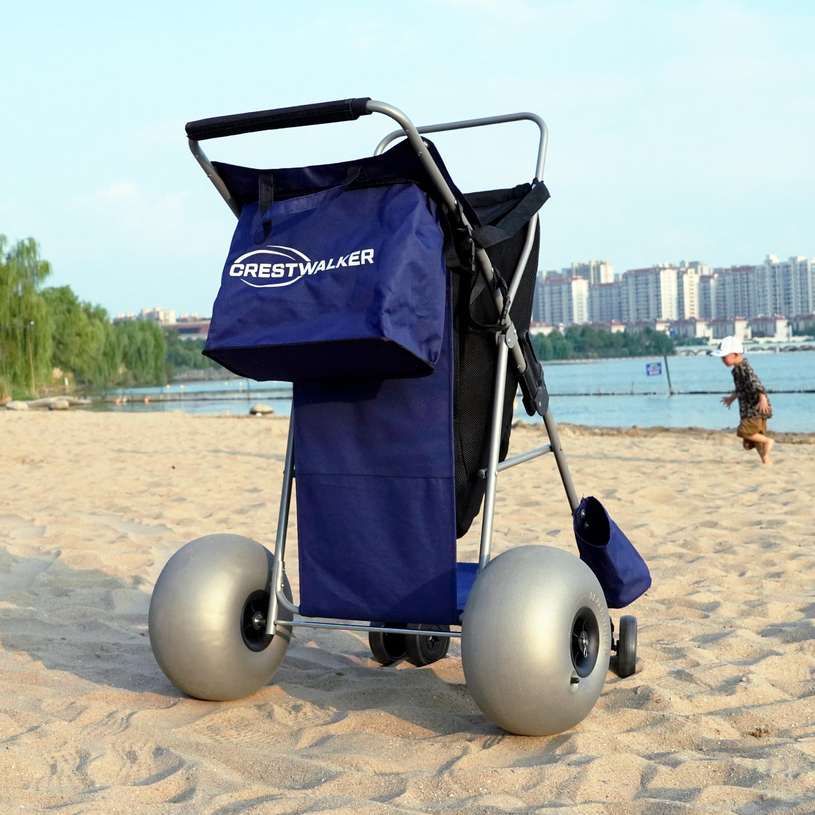 Amazon.com: CRESTWALKER Beach Cart with Big Wheels for Sand ...