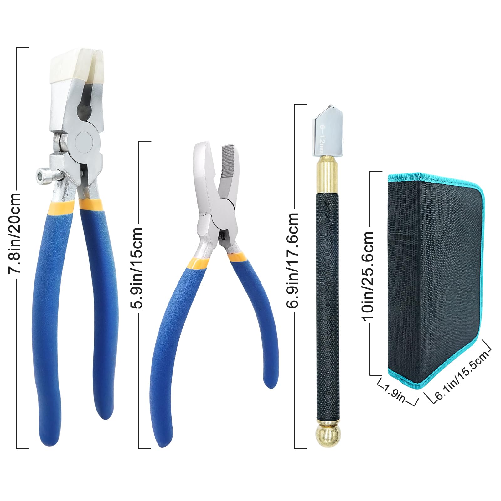 Snapklik.com : Glass Running Breaking Pliers And Glass Cutter Kit Glass ...