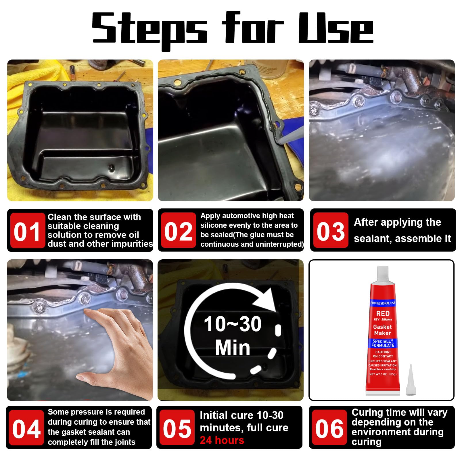 Snapklik.com : 170g RTV Silicone Gasket Maker, Red Silicone Sealant ...