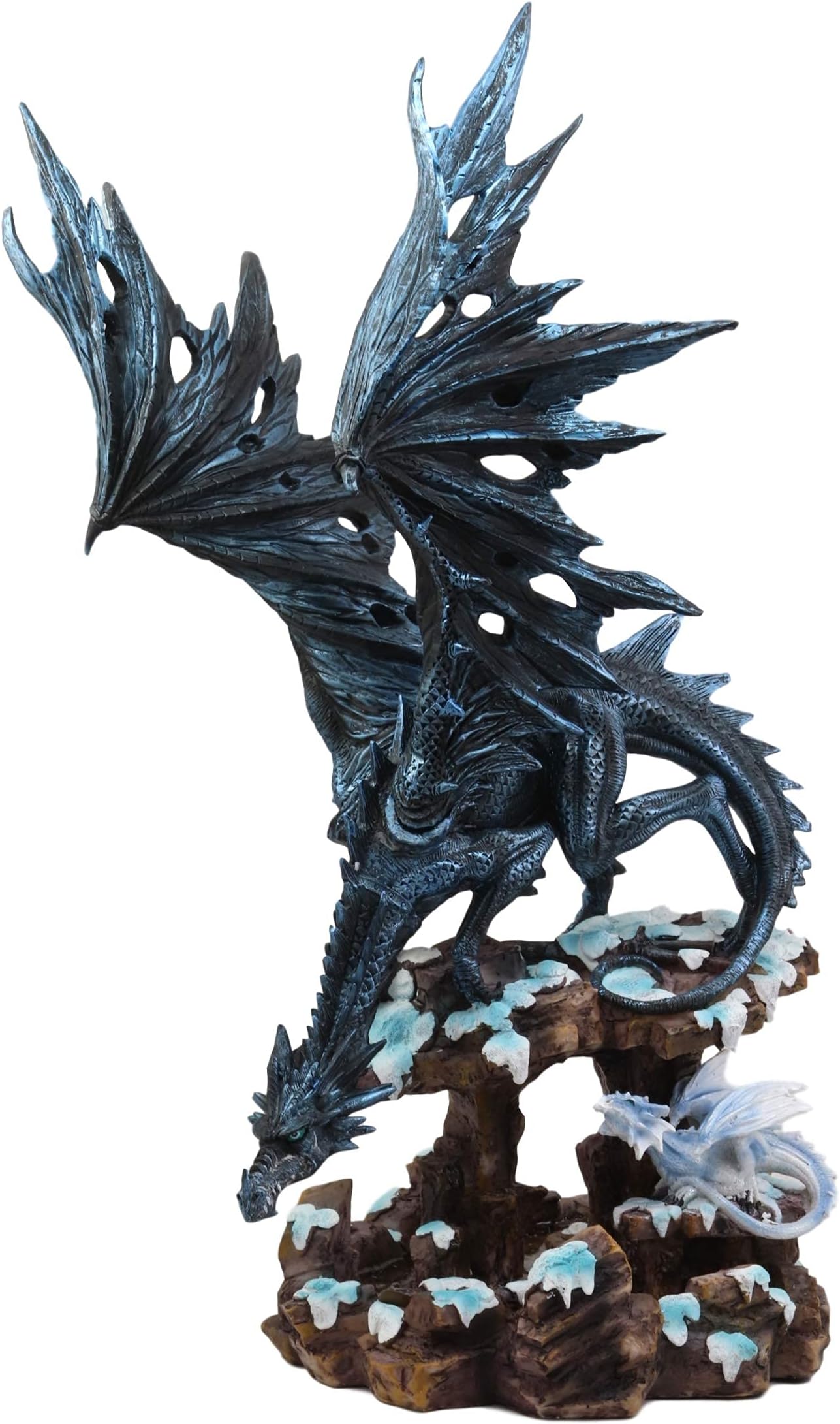 Amazon.com: PTC 10.5 Inch White Ice Dragon on Crystal Mythological ...