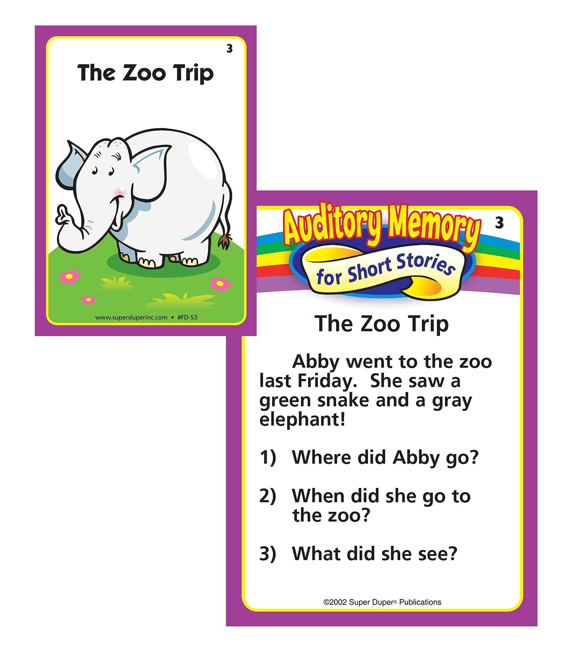 Buy Super Duper Publications | Auditory Memory for Short Stories Fun ...