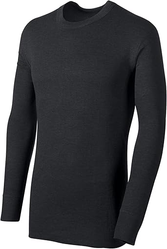 Duofold Men's Midweight Long Sleeve Crew with Miosture Wicking,Black ...