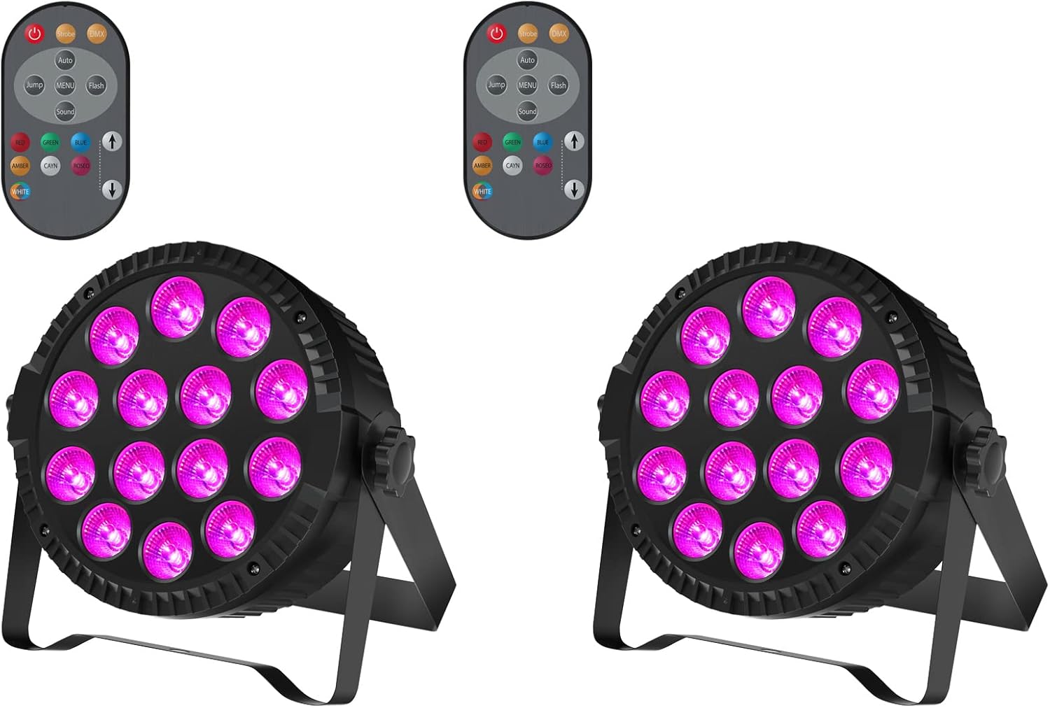 2pcs LED Par 14 LED Spot de scène RGB DMX512 14x6W 4 en 1 avec ...