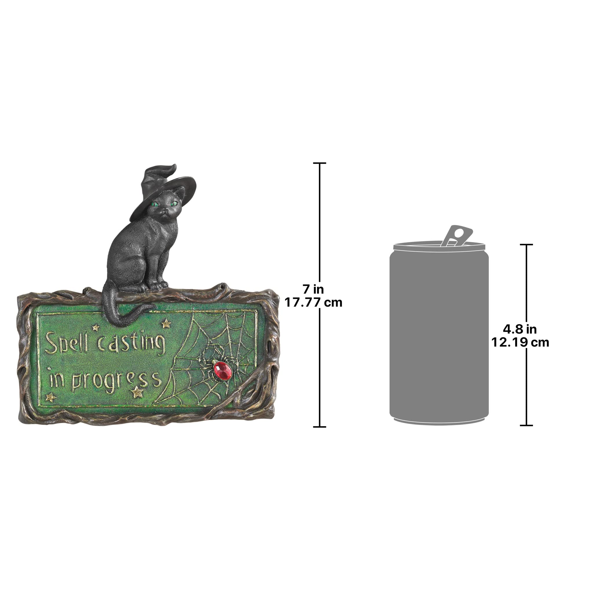 Black Cat Sign – Witch’s Cat Spell-Casting Wall Sculpture – Halloween ...
