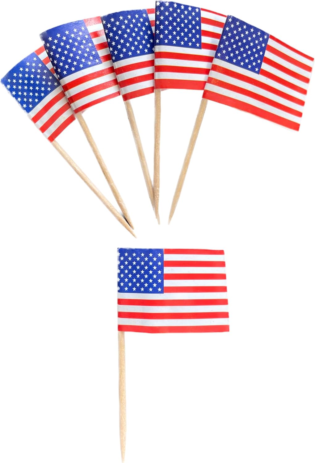 Amazon.com | 4th of July American Toothpick Flag Toppers Patriotic ...