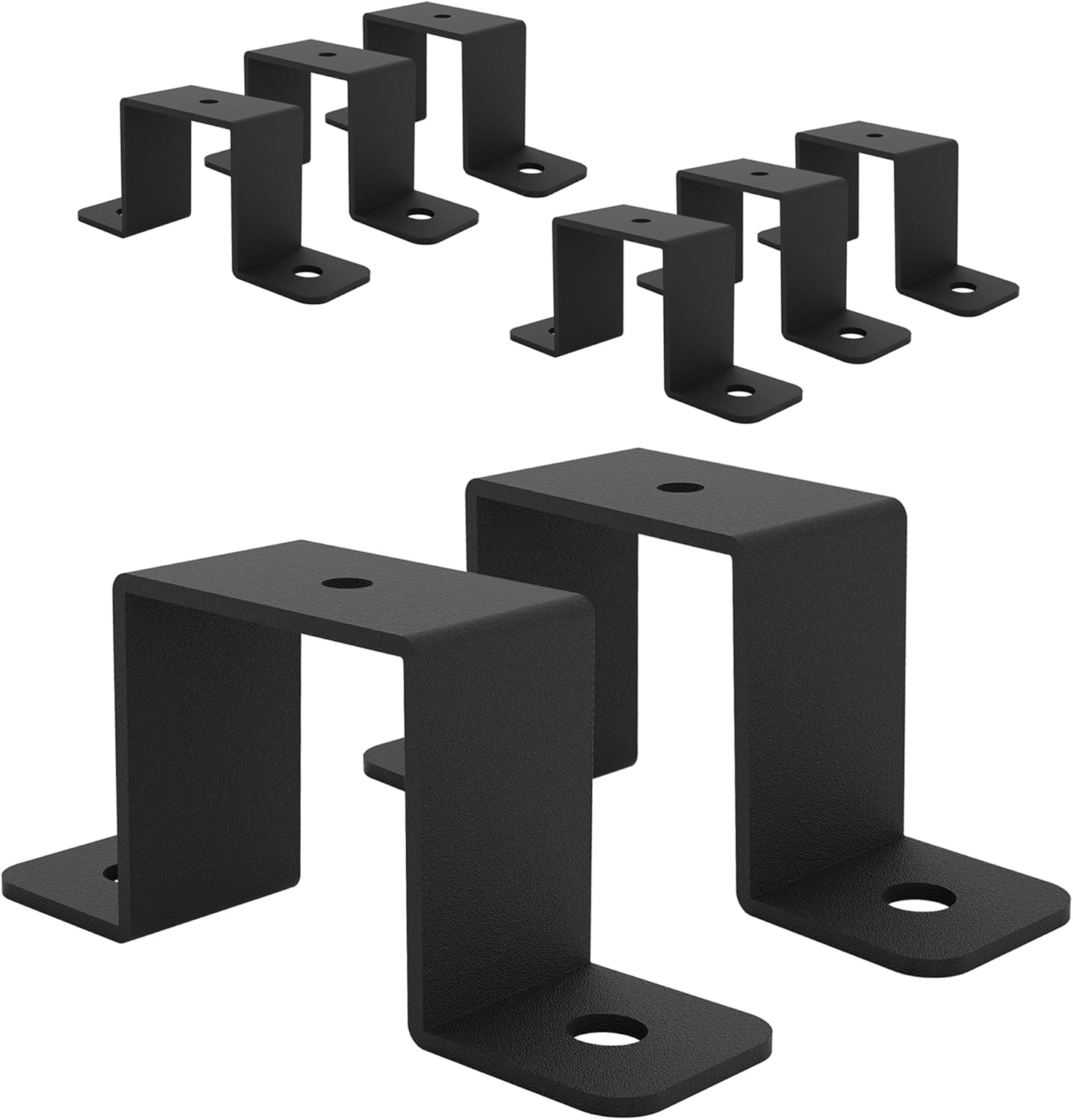 Wdwlbsm 8Pcs Square Pipe Clamp, Black Strap Post Ties Brackets, U ...