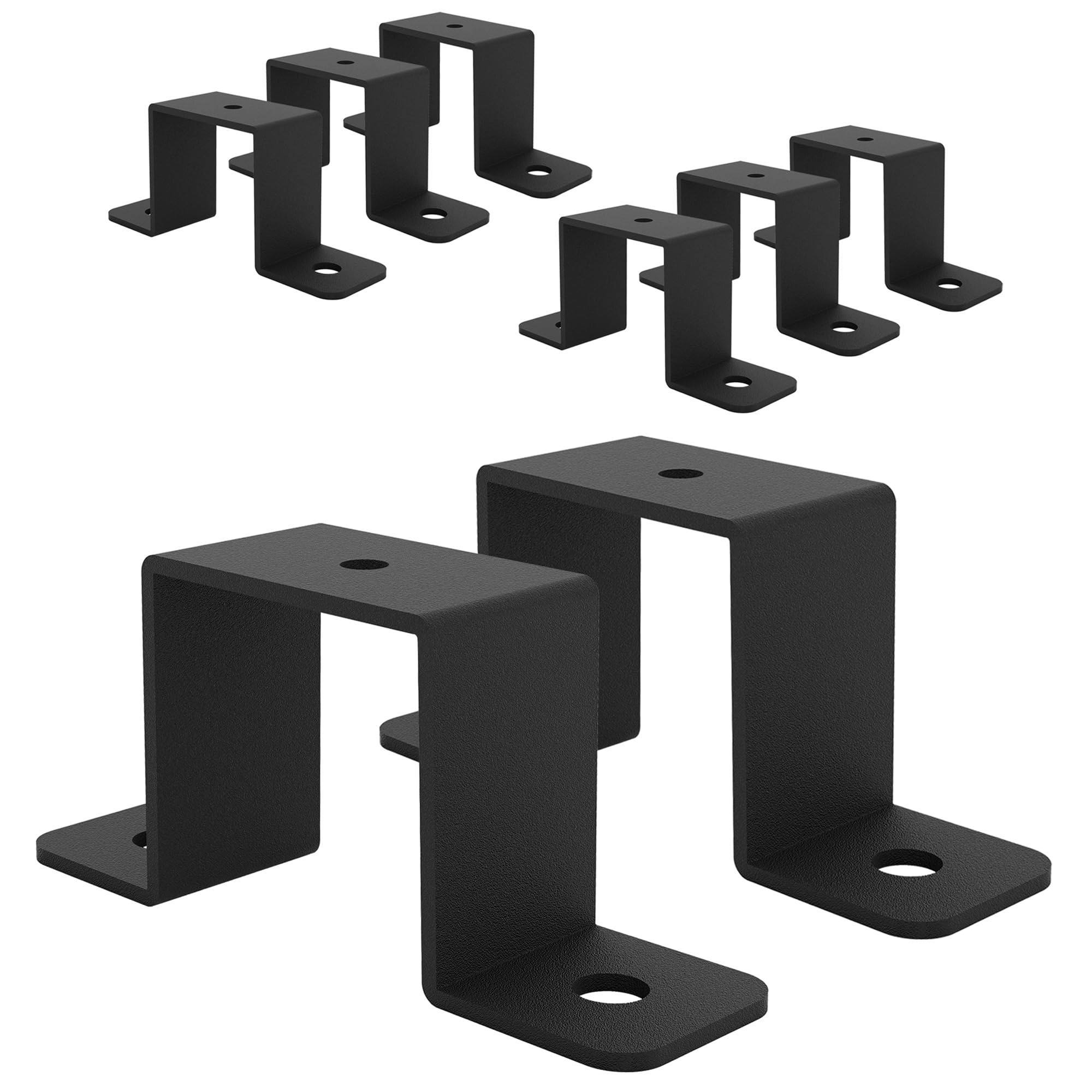Wdwlbsm 8Pcs Square Pipe Clamp, Black Strap Post Ties Brackets, U ...