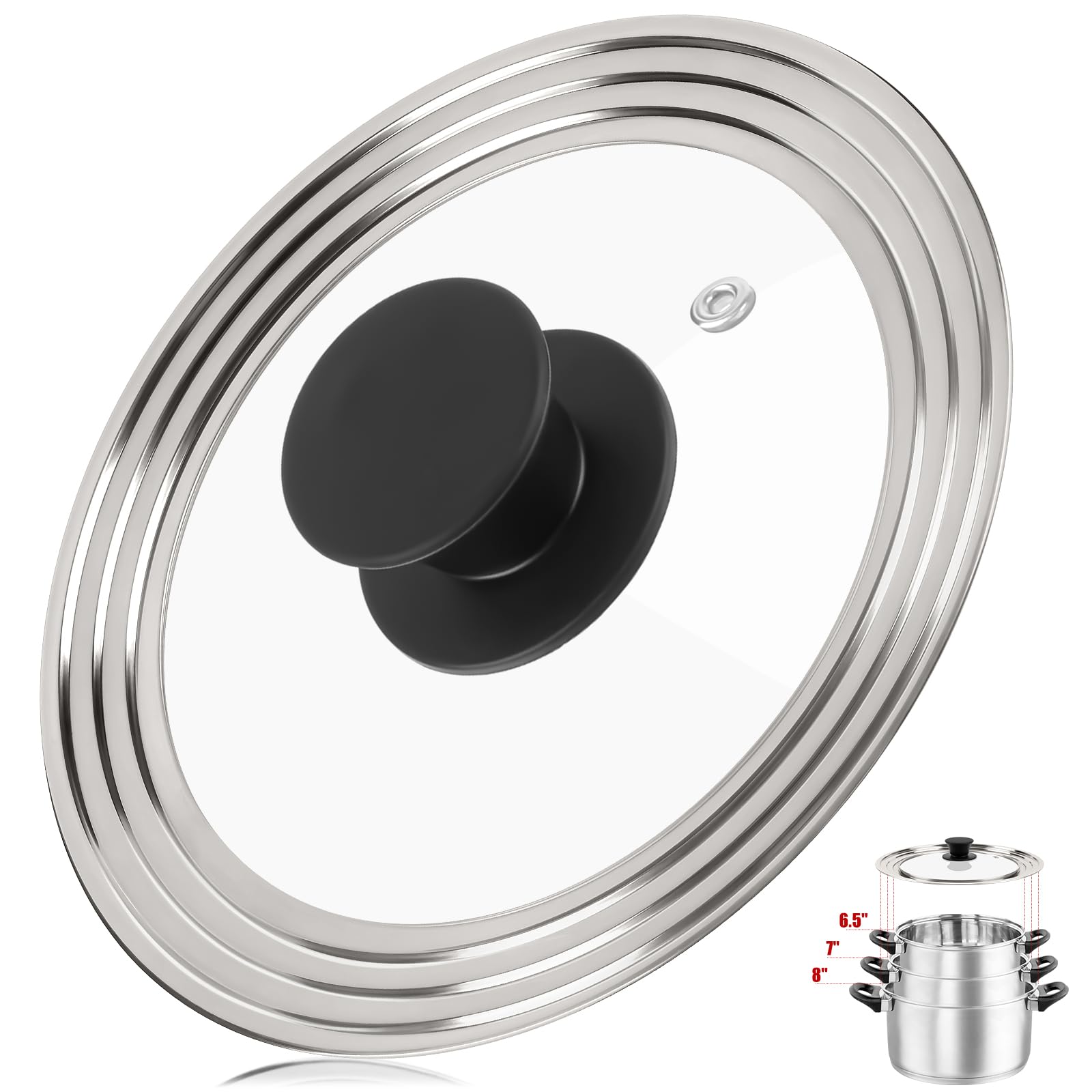 Amazon.com: Universal Lid for Pots, Pans and Skillets, Fits 6.5, 7 and ...