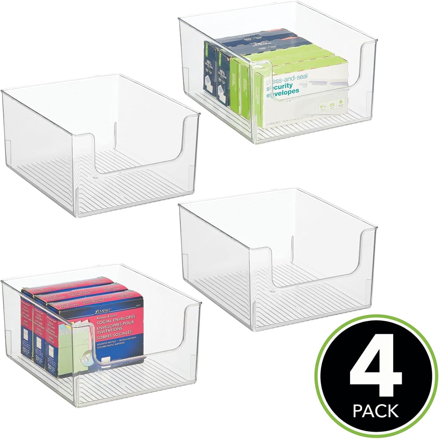 Buy mDesign Modern Plastic Open Front Dip Storage Organizer Bin Basket ...