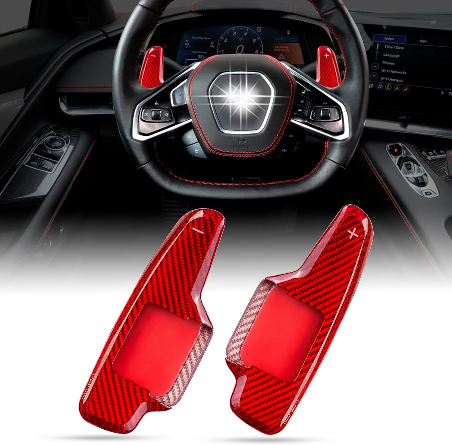 Amazon.com: Real Glass Fiber Paddle Shifter Cover Compatible with ...