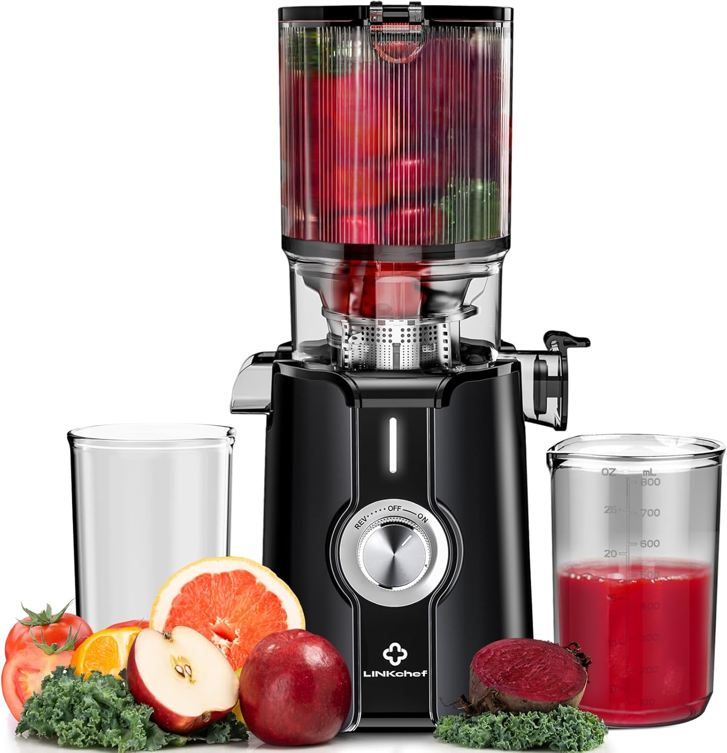 LINKChef Juicer Slow Juicer, Fruit and Vegetable Juicer, Test Winner ...