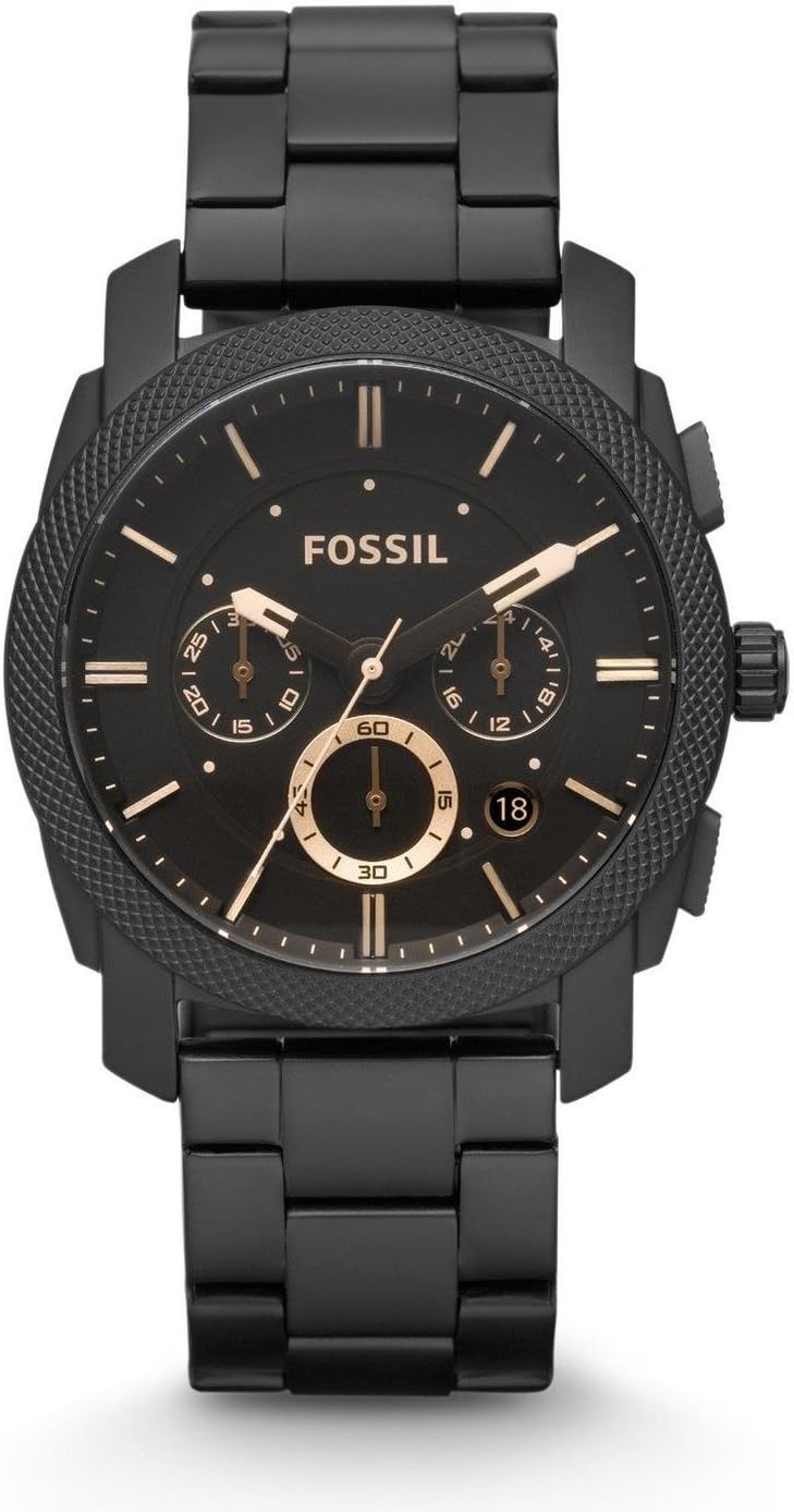 Fossil Machine Chronograph Analog Black Dial and Band Men's Stainless ...