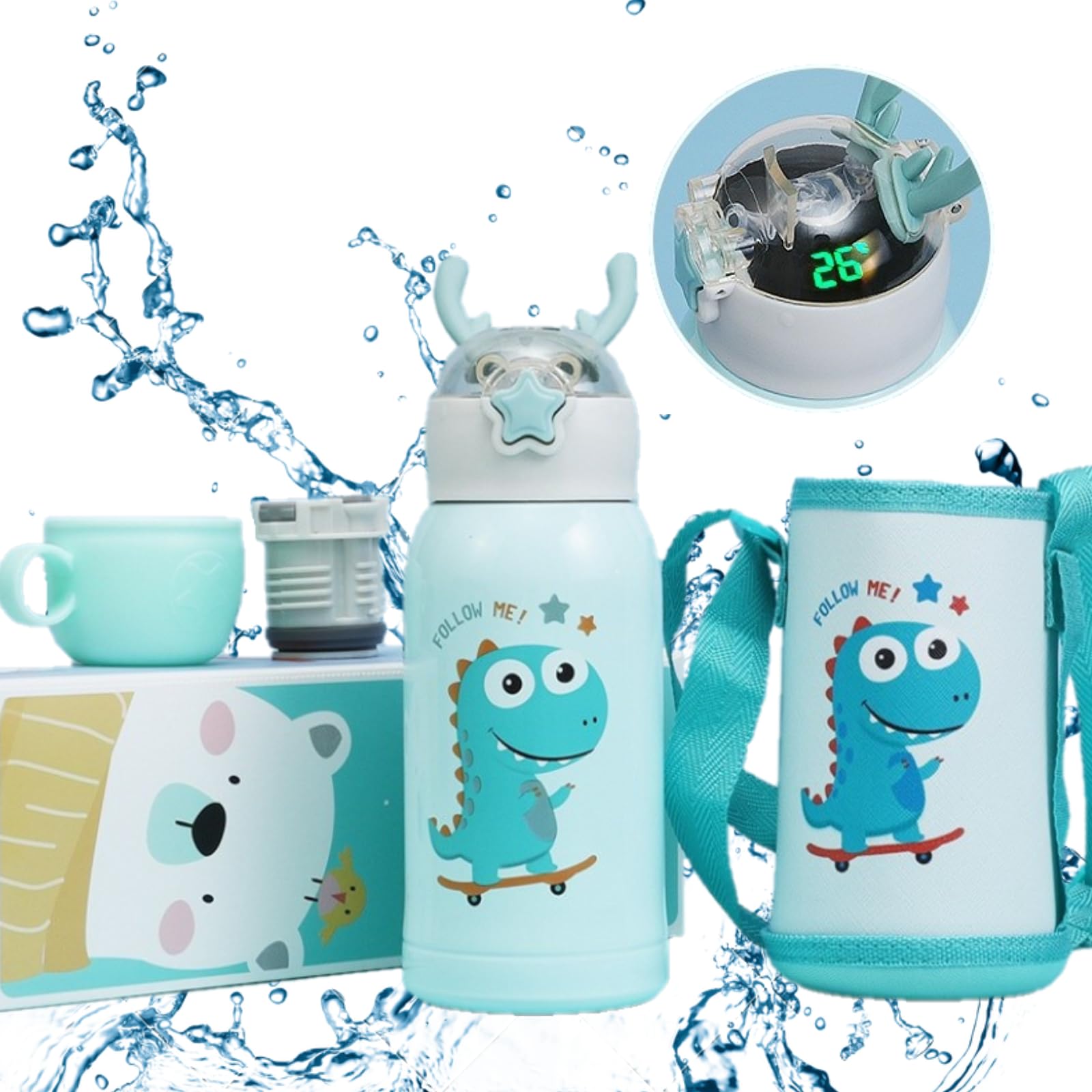 Kids Flask Temperature Display Smart Flask For Hot Drink Cold Stainless ...