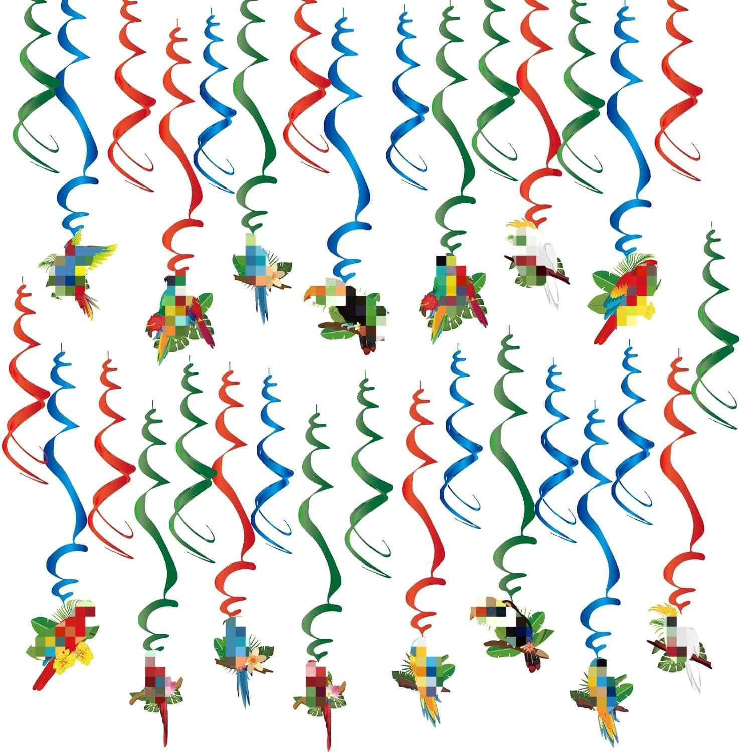 Amazon.com: Tropical Hanging Swirl Decorations,30 Pcs Hawaiian Aloha ...