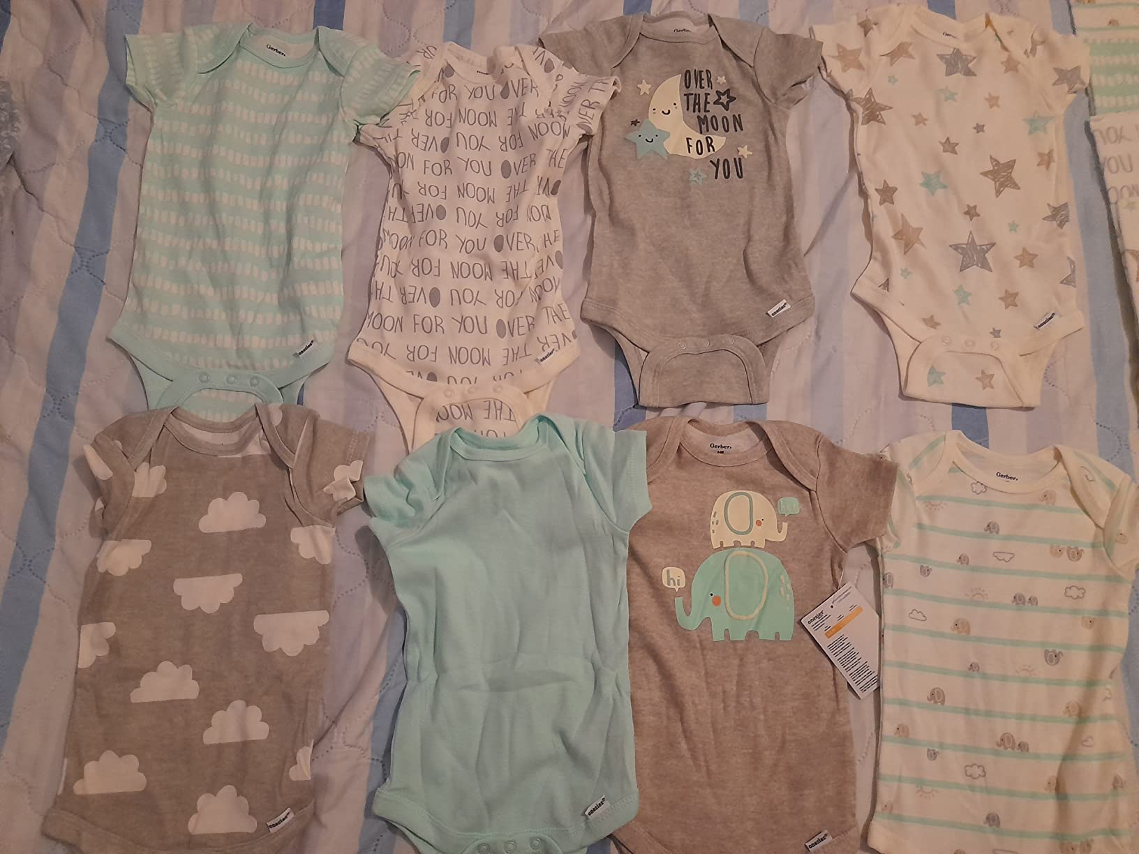 $4/mo - Finance Gerber unisex-baby 8-pack Short Sleeve Onesies Bodysuits | Buy Now, Pay Later