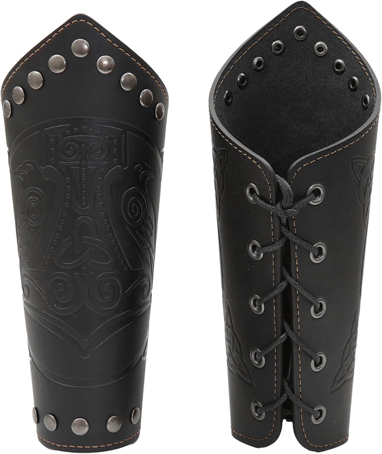 JAOYU Leather Bracer Medieval Vambrace Wrist Armor Arm Cuff Viking Arm ...