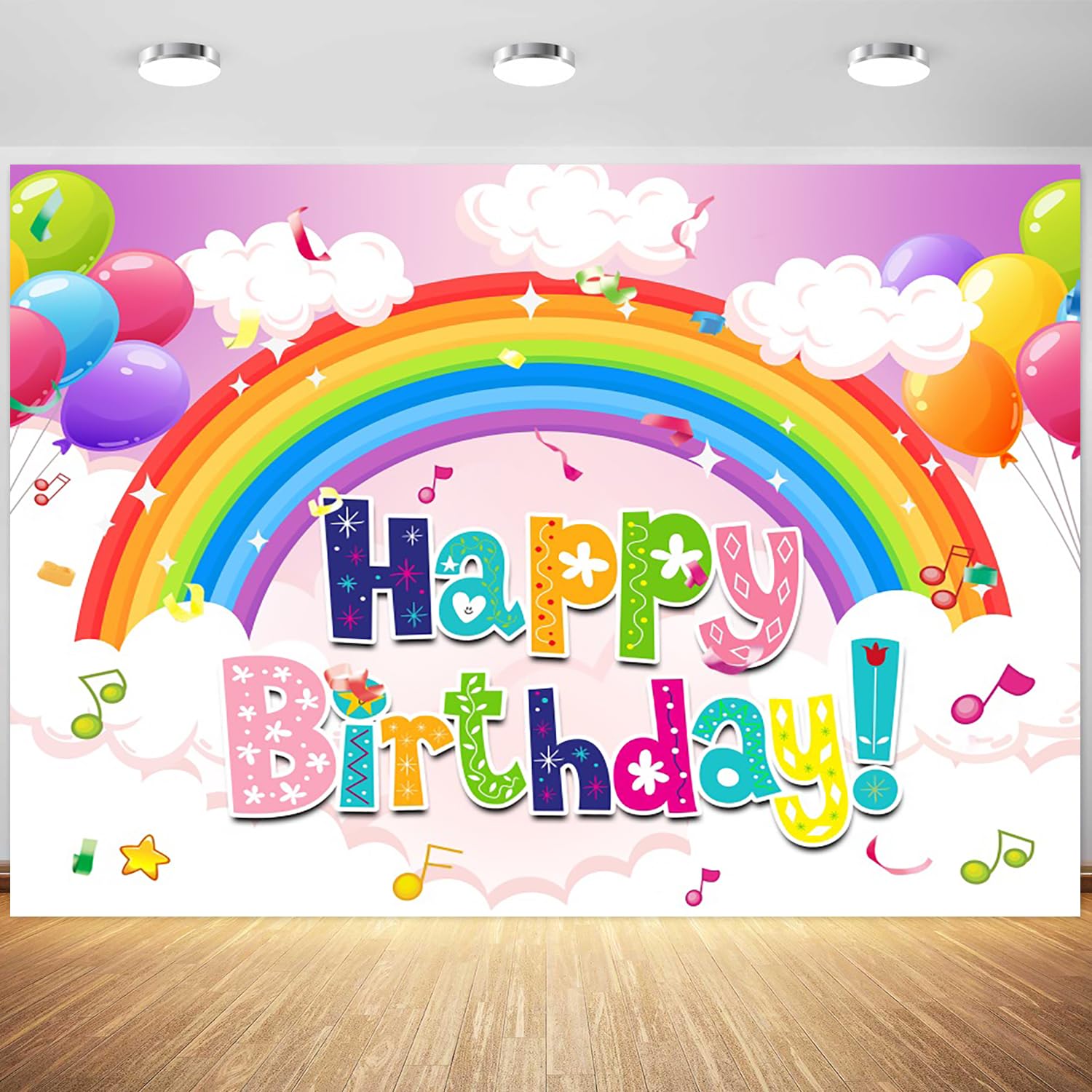 Amazon.com : 7x5ft Rainbow Birthday Backdrop for Girls Rainbow Party ...
