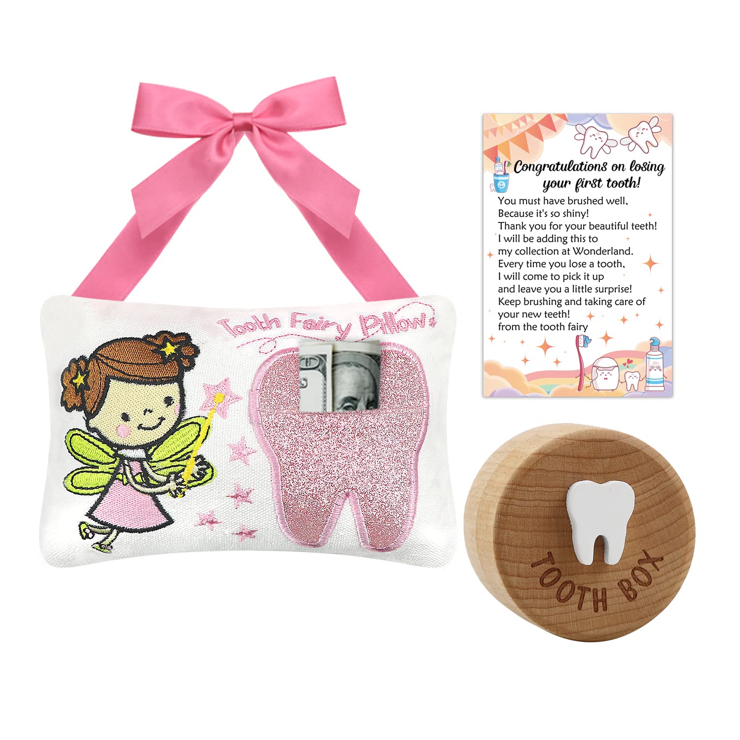 Amazon.com: free-space Tooth Fairy Set of 3 with 3D Carved Tooth Box ...